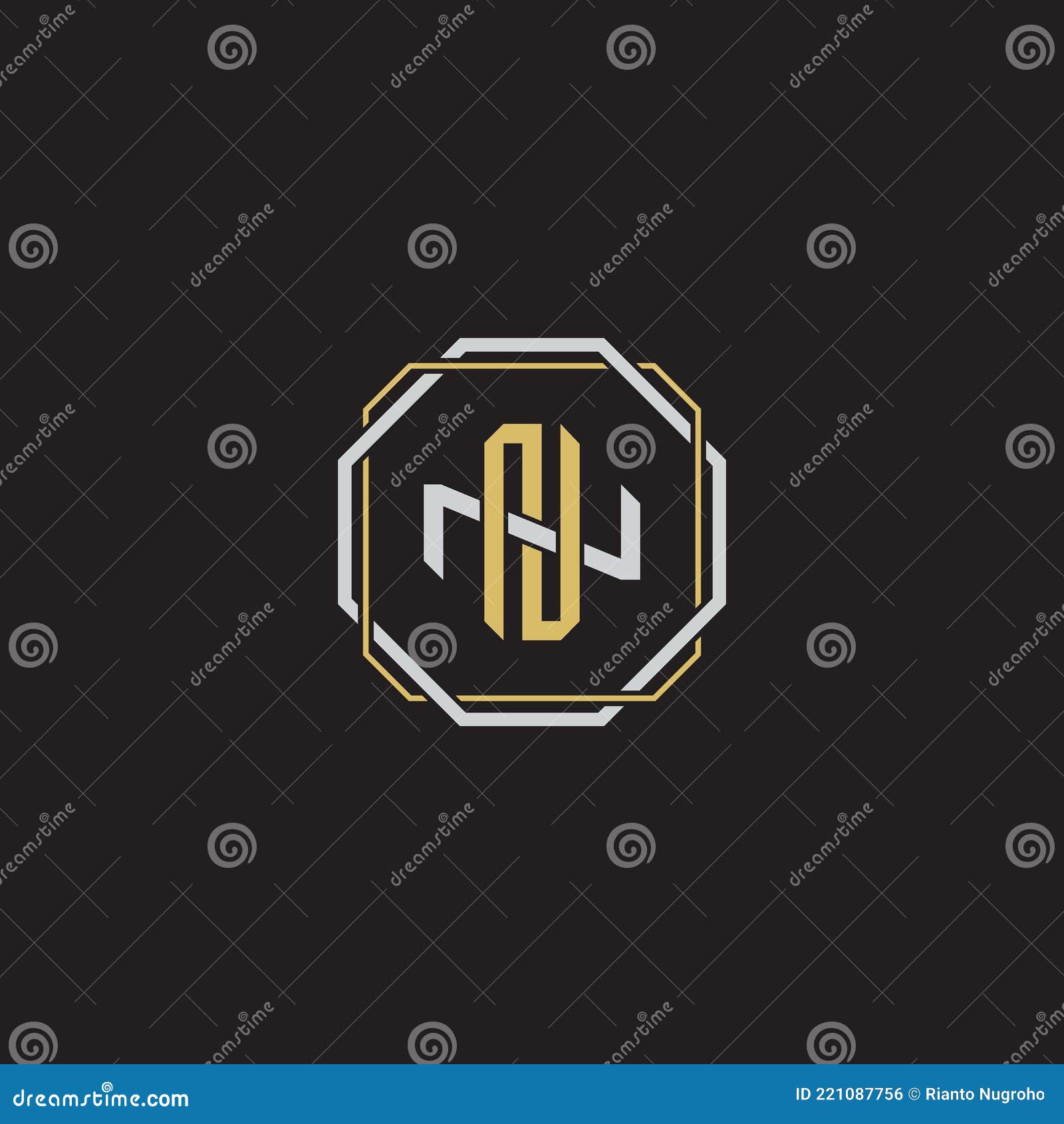 Initial Letter Overlapping Interlock Logo Monogram Line Art Style Stock ...