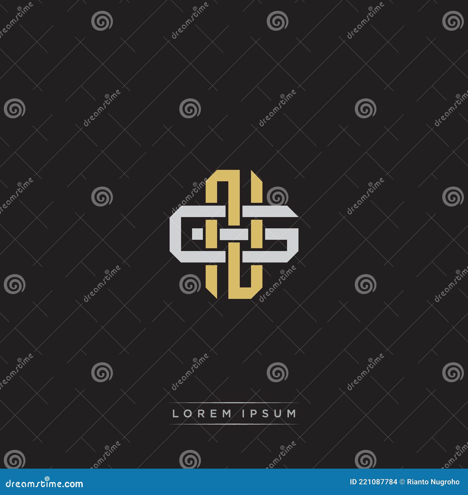 Initial Letter Overlapping Interlock Logo Monogram Line Art Style Stock ...