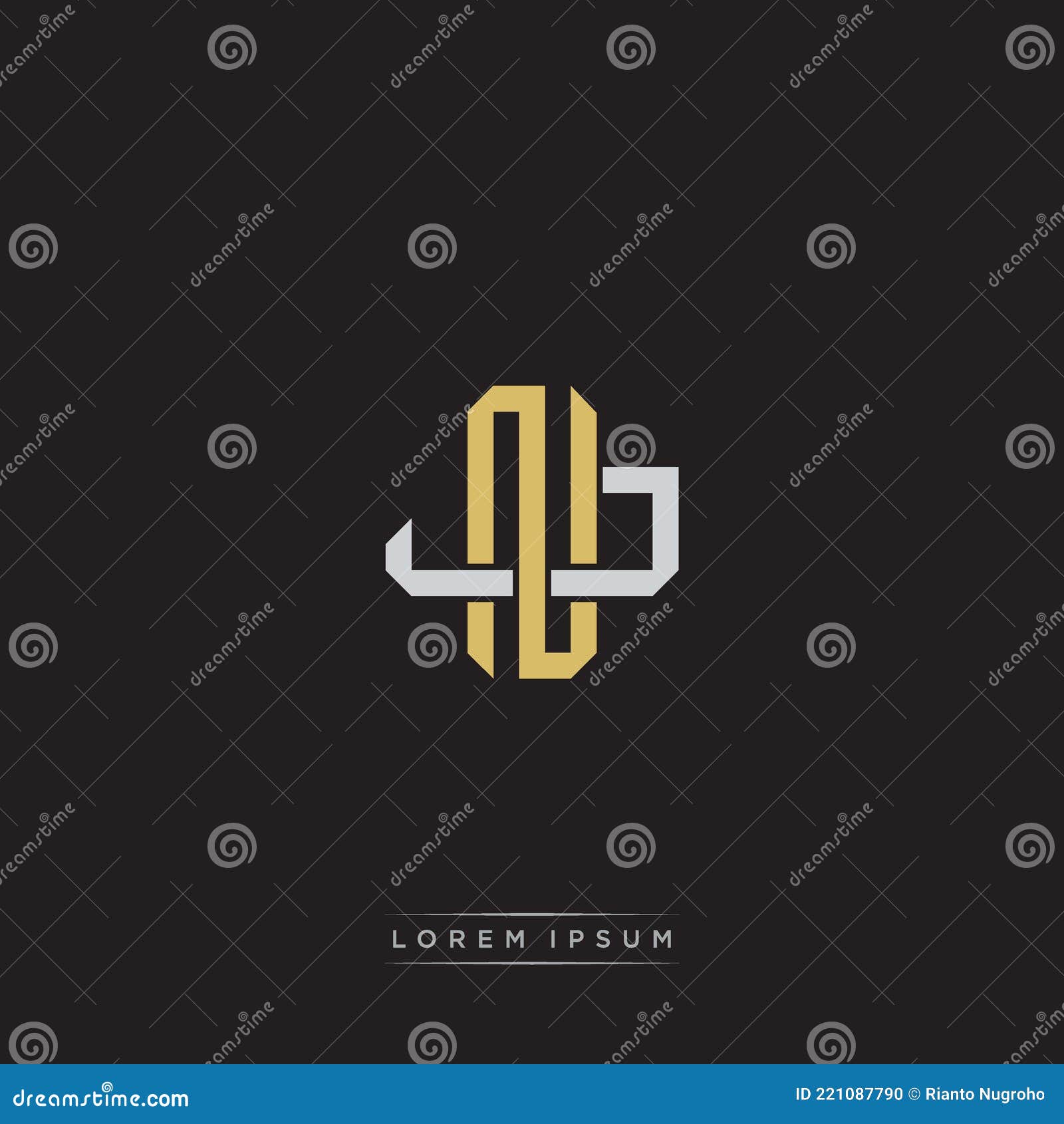 Initial Letter Overlapping Interlock Logo Monogram Line Art Style Stock ...