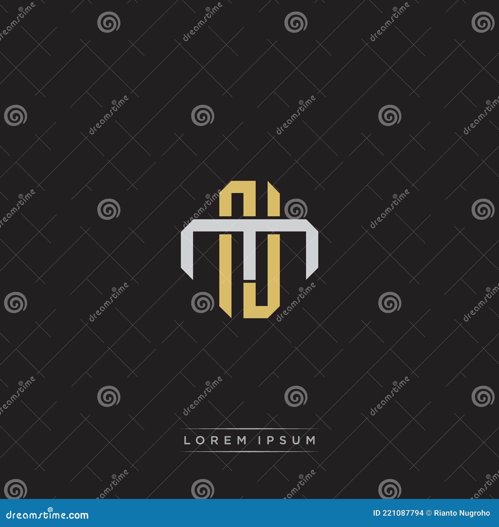Initial Letter Overlapping Interlock Logo Monogram Line Art Style Stock ...