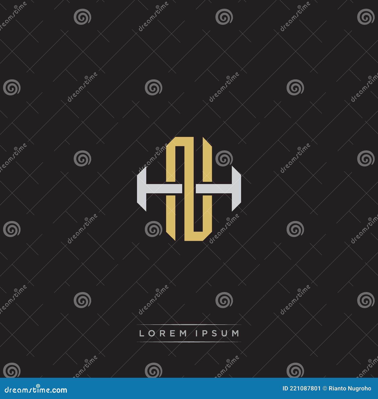 Initial Letter Overlapping Interlock Logo Monogram Line Art Style Stock ...
