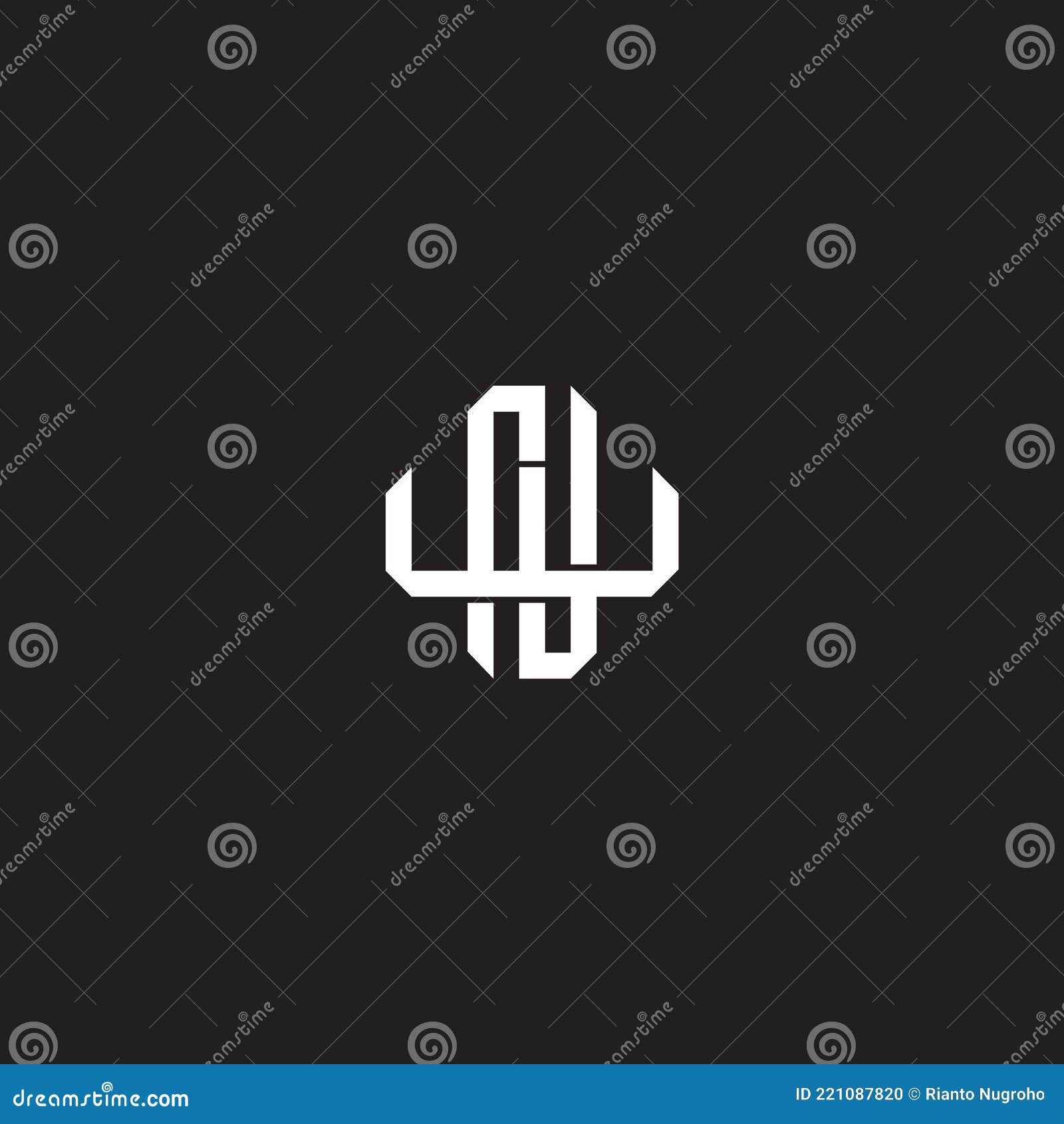 Initial Letter Overlapping Interlock Logo Monogram Line Art Style Stock ...