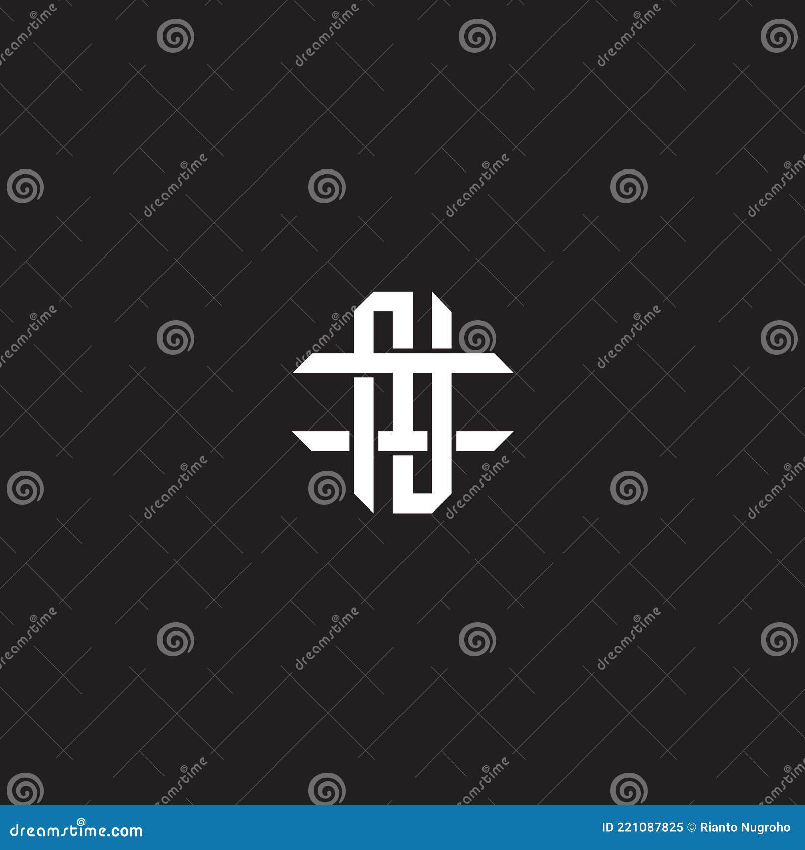 Initial Letter Overlapping Interlock Logo Monogram Line Art Style Stock ...
