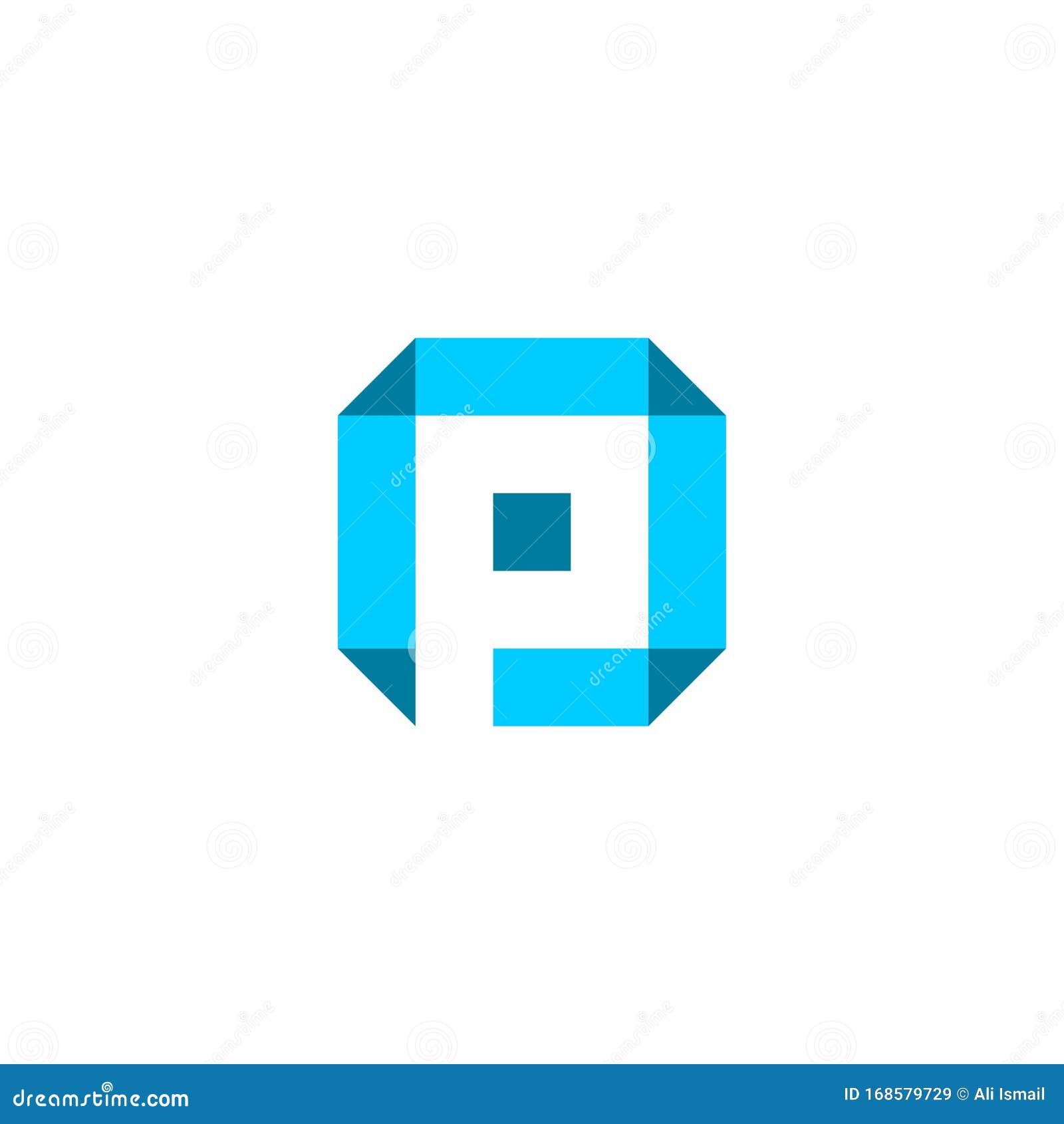 Initial Letter P Block Logo Stock Vector - Illustration of design ...