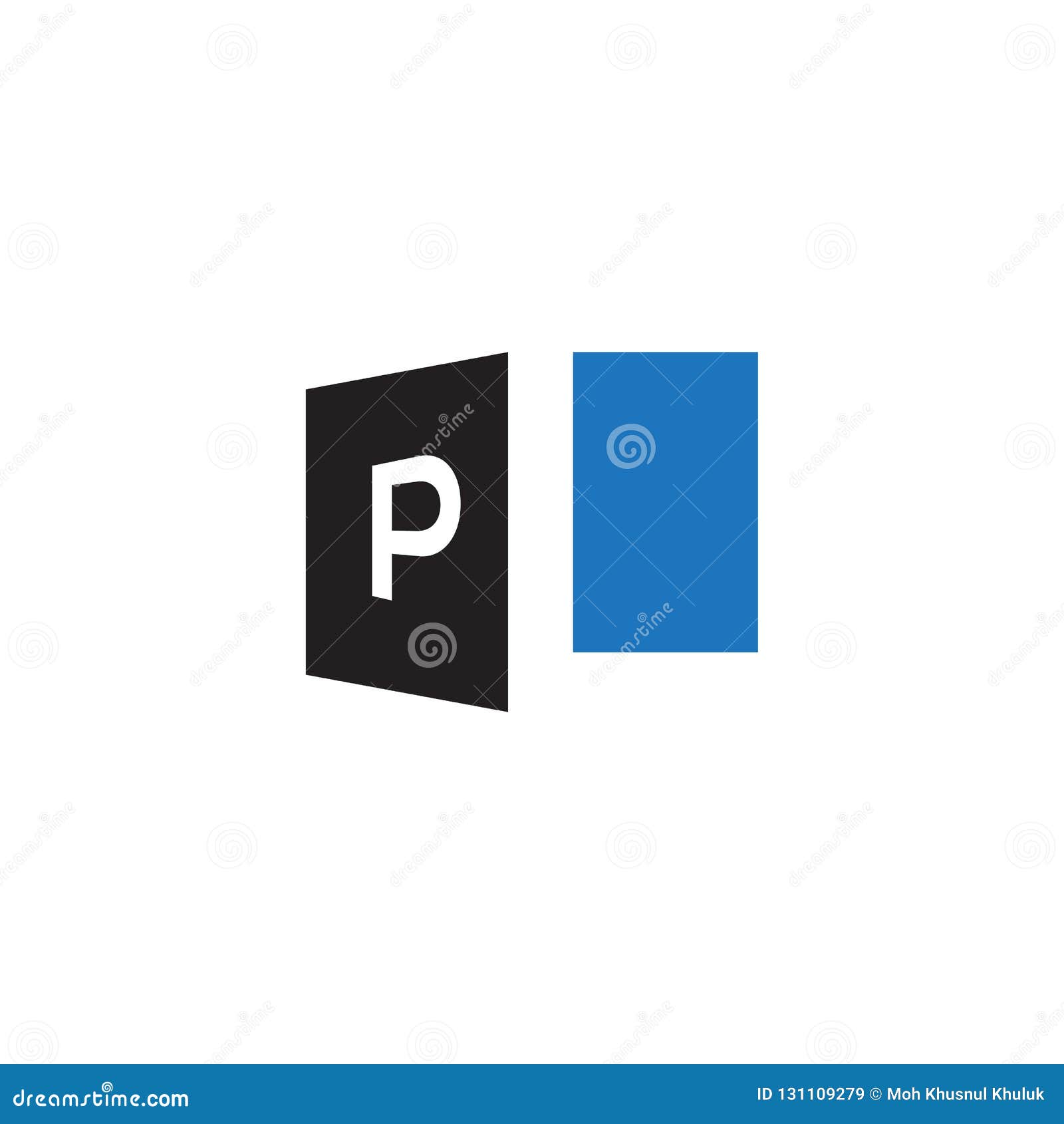 Initial Letter P on the Box Logo Vector Stock Vector - Illustration of ...