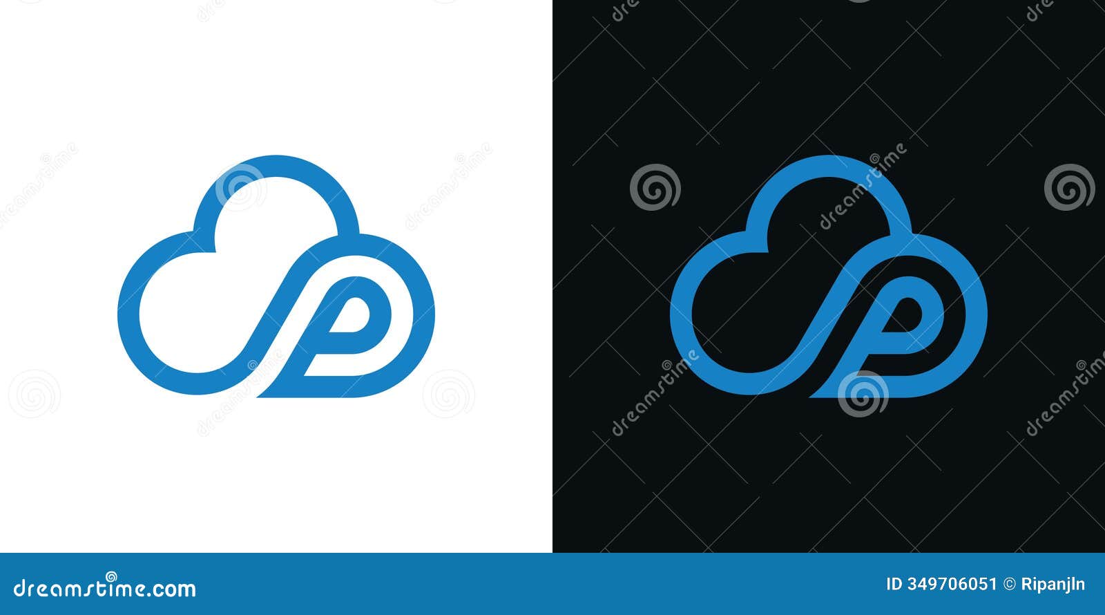 Initial Letter P Cloud Happy Logo Design Inspiration Stock Illustration ...