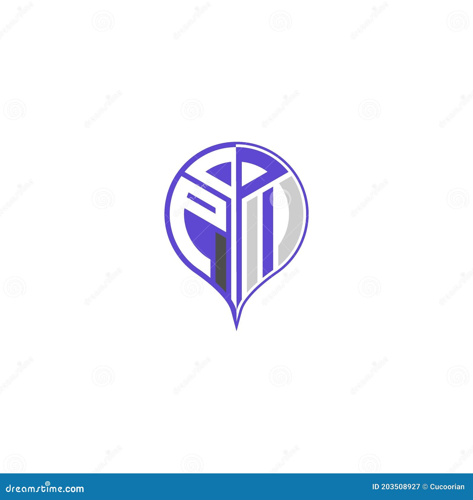 Initial Letter P I Modern and Unique Location Design Stock Vector ...