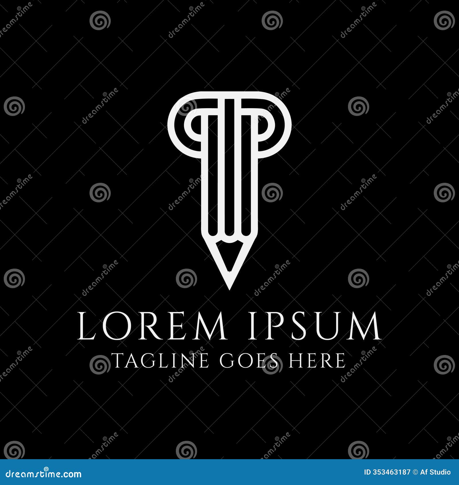 Letter P Toga Hat Education Logo Design Stock Vector . Letter P College ...