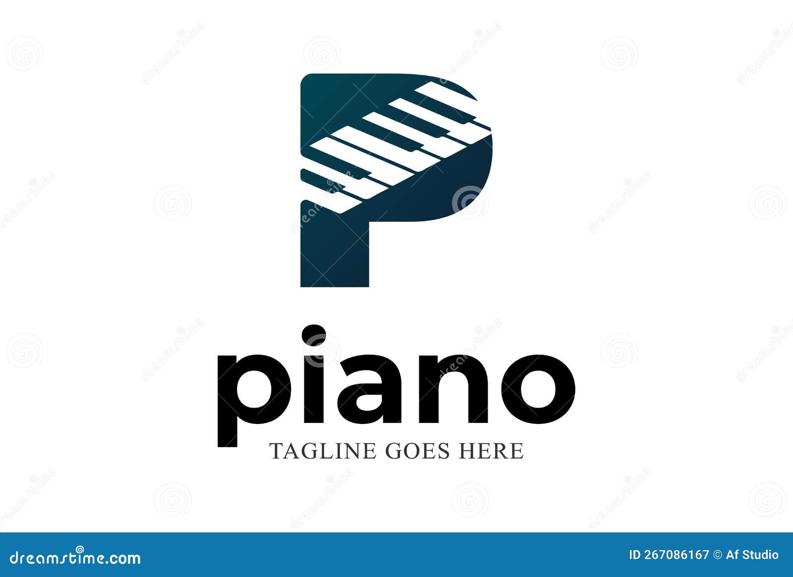 Initial Letter P for Piano Instrument Music Logo Stock Vector ...