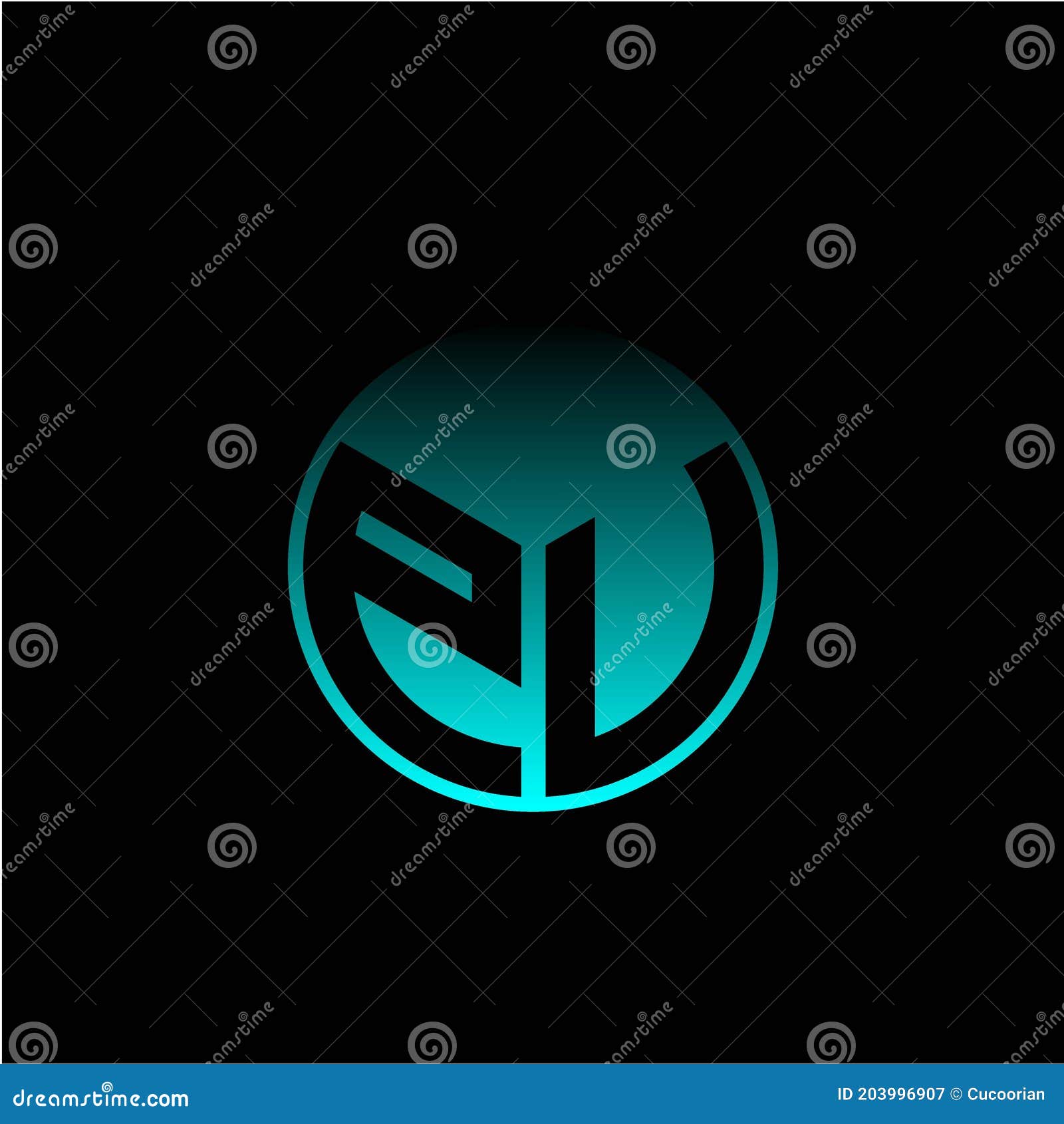 Initial Letter P U Modern Circle with Elegant Colored Background Frame ...