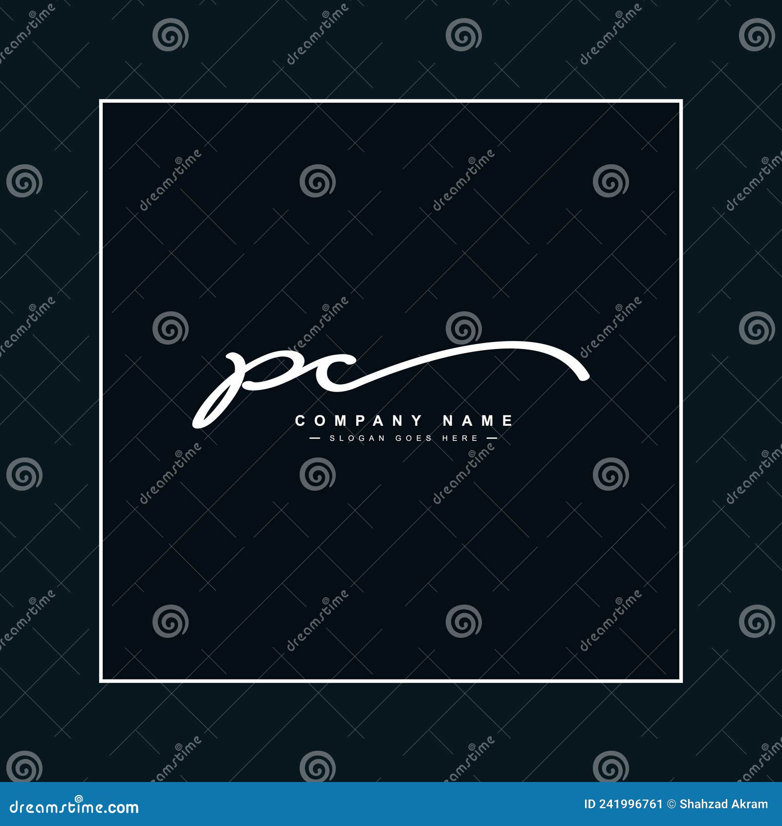 Initial Letter PC Logo - Hand Drawn Signature Style Logo Stock Vector ...
