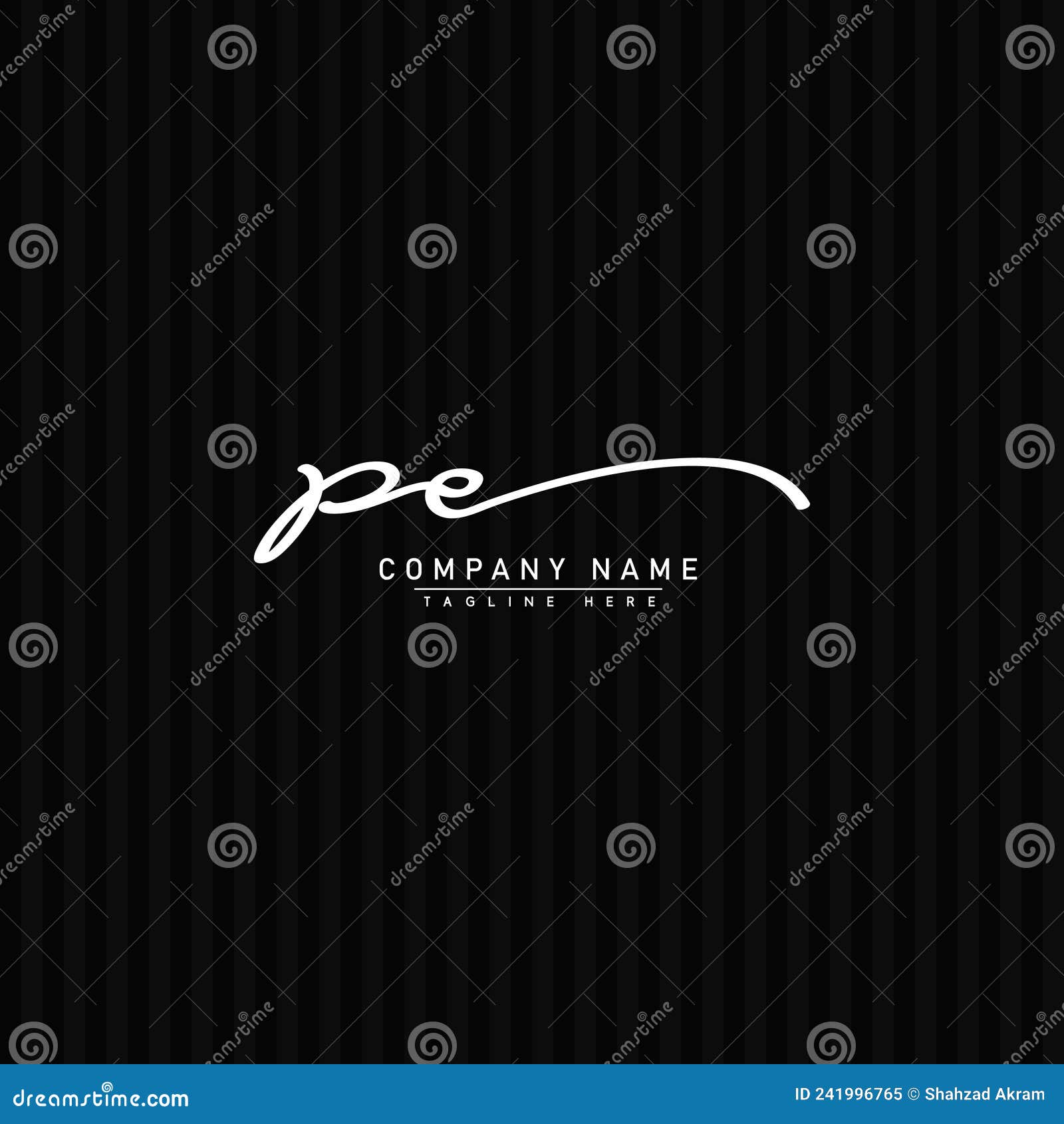 Initial Letter PE Logo - Handwritten Signature Logo Stock Vector ...
