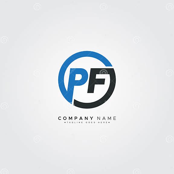 Initial Letter PF Logo, Simple Alphabet Logo Stock Vector ...