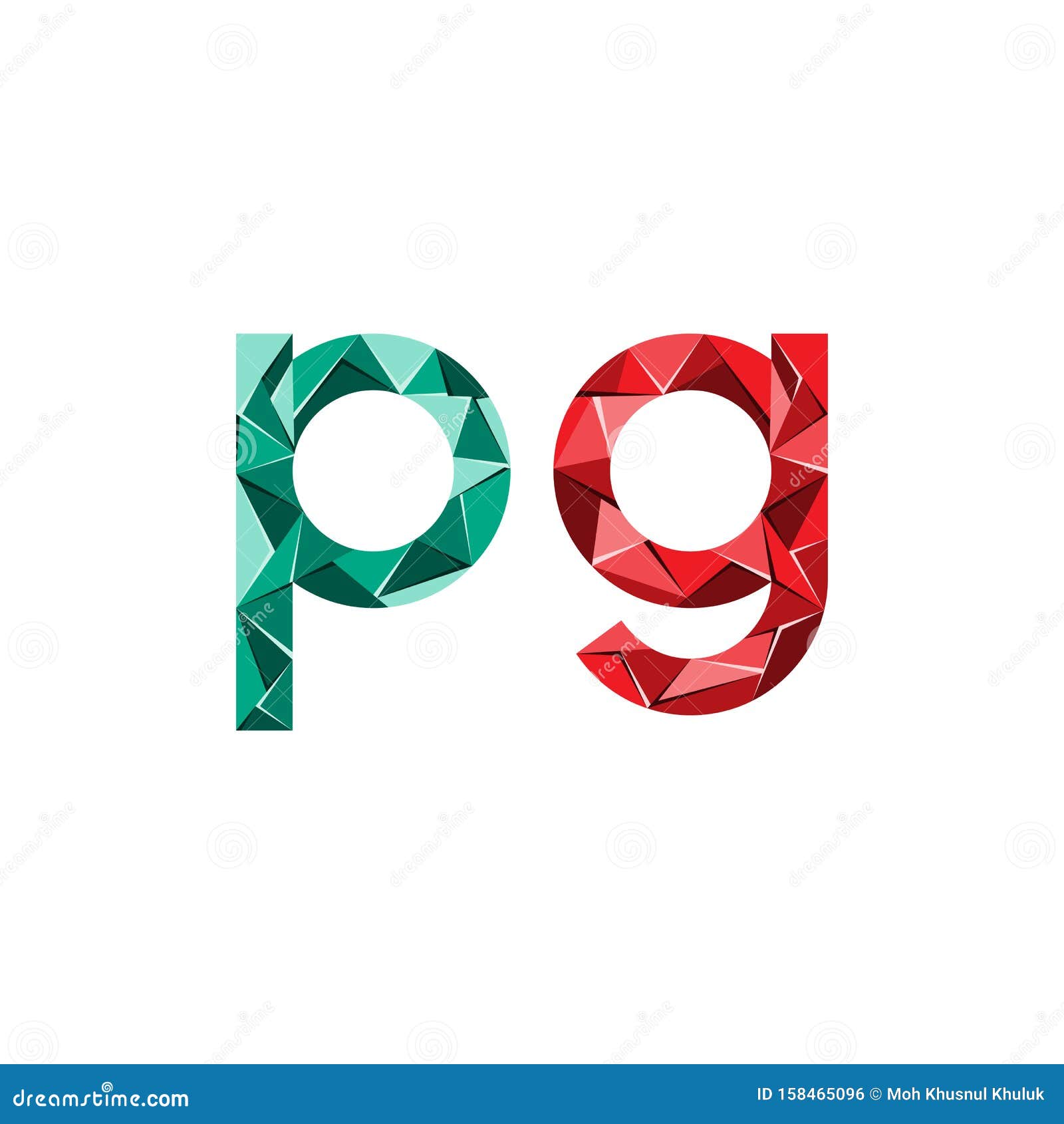 Initial Letter Pg Abstract Triangle Logo Vector Stock Vector ...