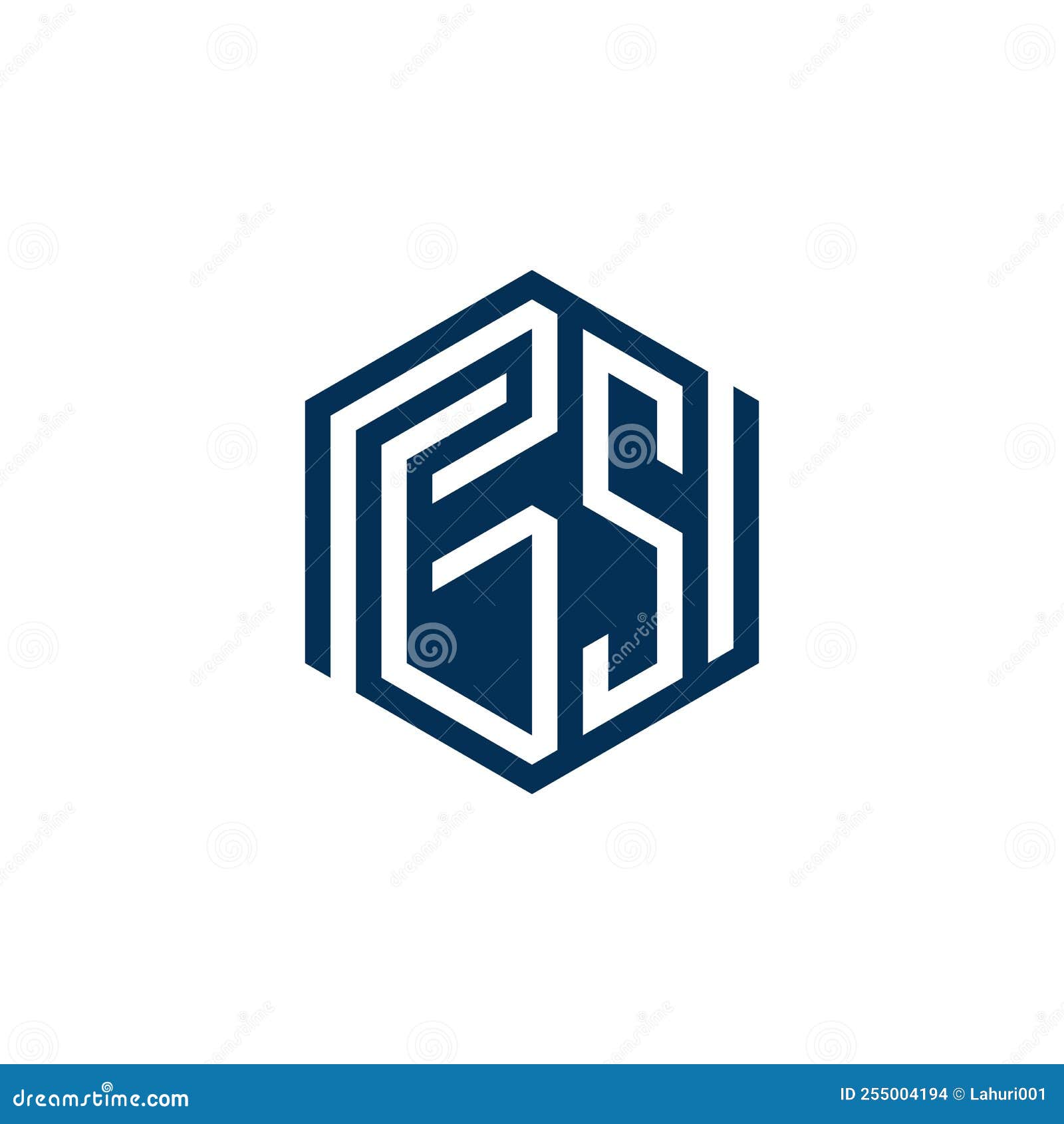 Initial Letter PGSI Hexagon Logo Vector Dark Blue Color Stock Vector ...