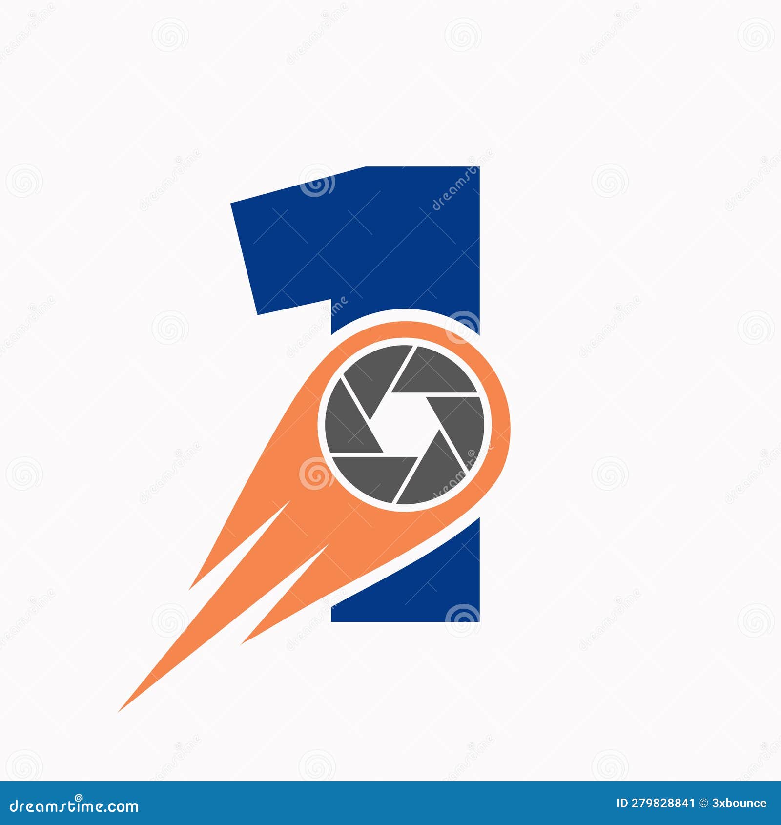 Initial Letter 1 Photography Logo Camera Lens Concept. Photography ...