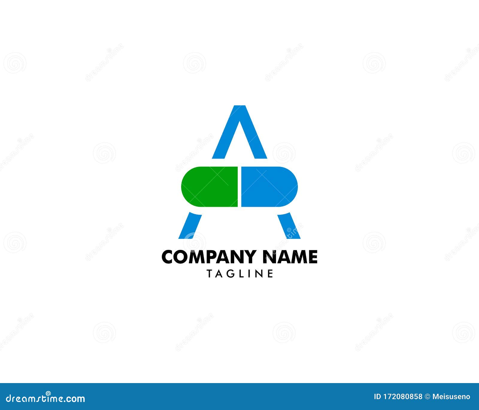 Initial Letter a Pill or Capsule Logo Design Stock Vector ...