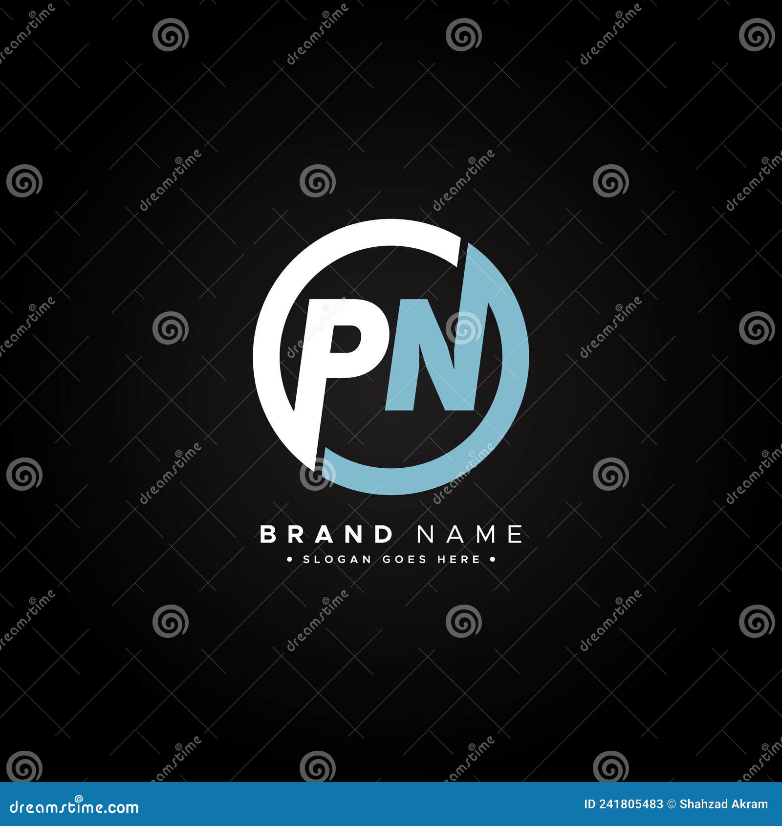 Initial Letter PN Logo - Minimal Business Logo Stock Vector ...