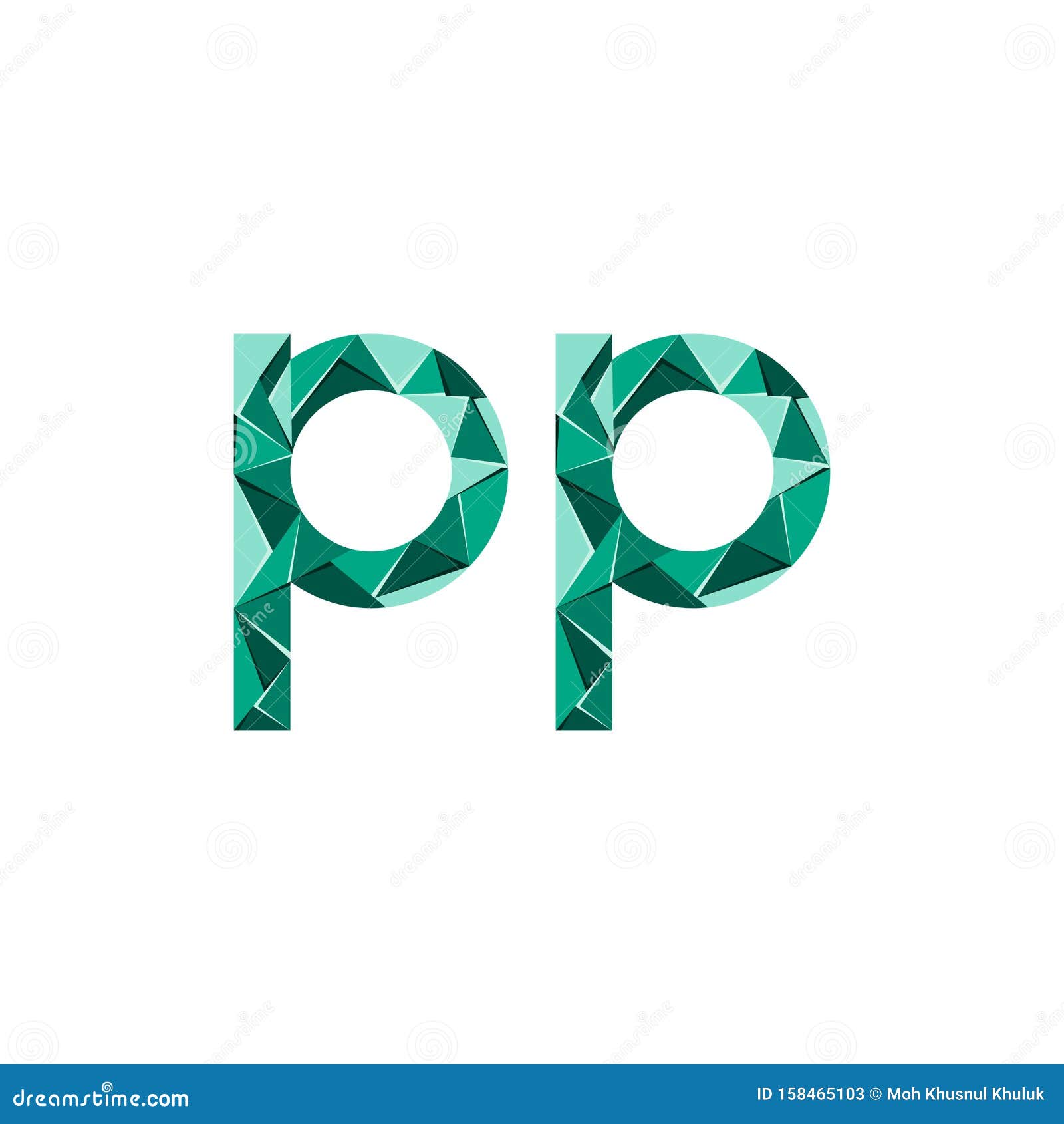 Initial Letter Pp Abstract Triangle Logo Vector Stock Vector ...