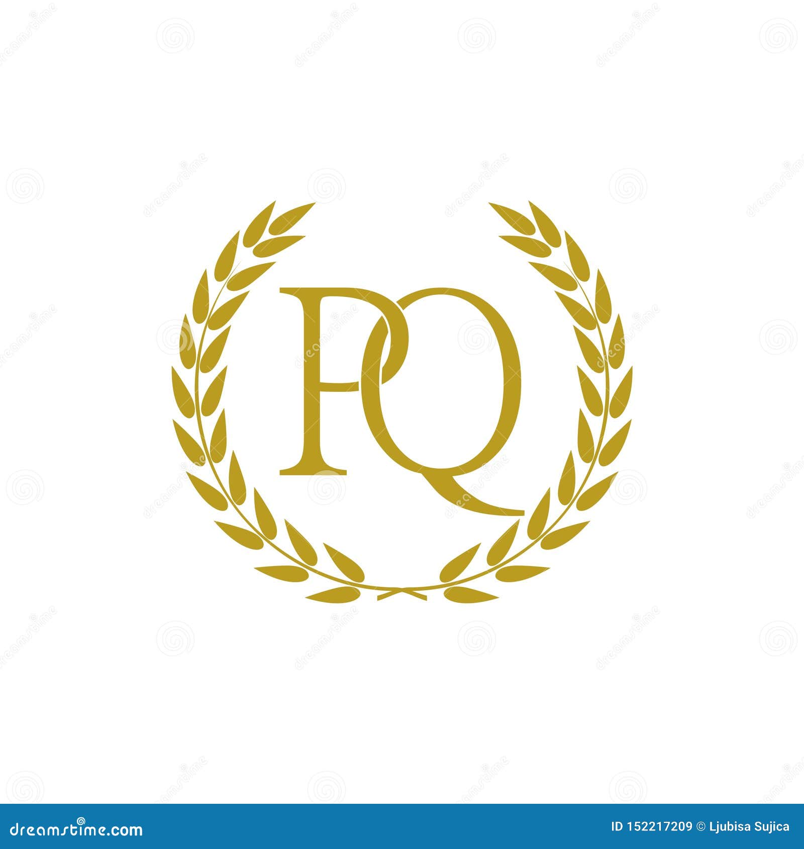 Initial Letter PQ Logo Template Design Stock Illustration ...