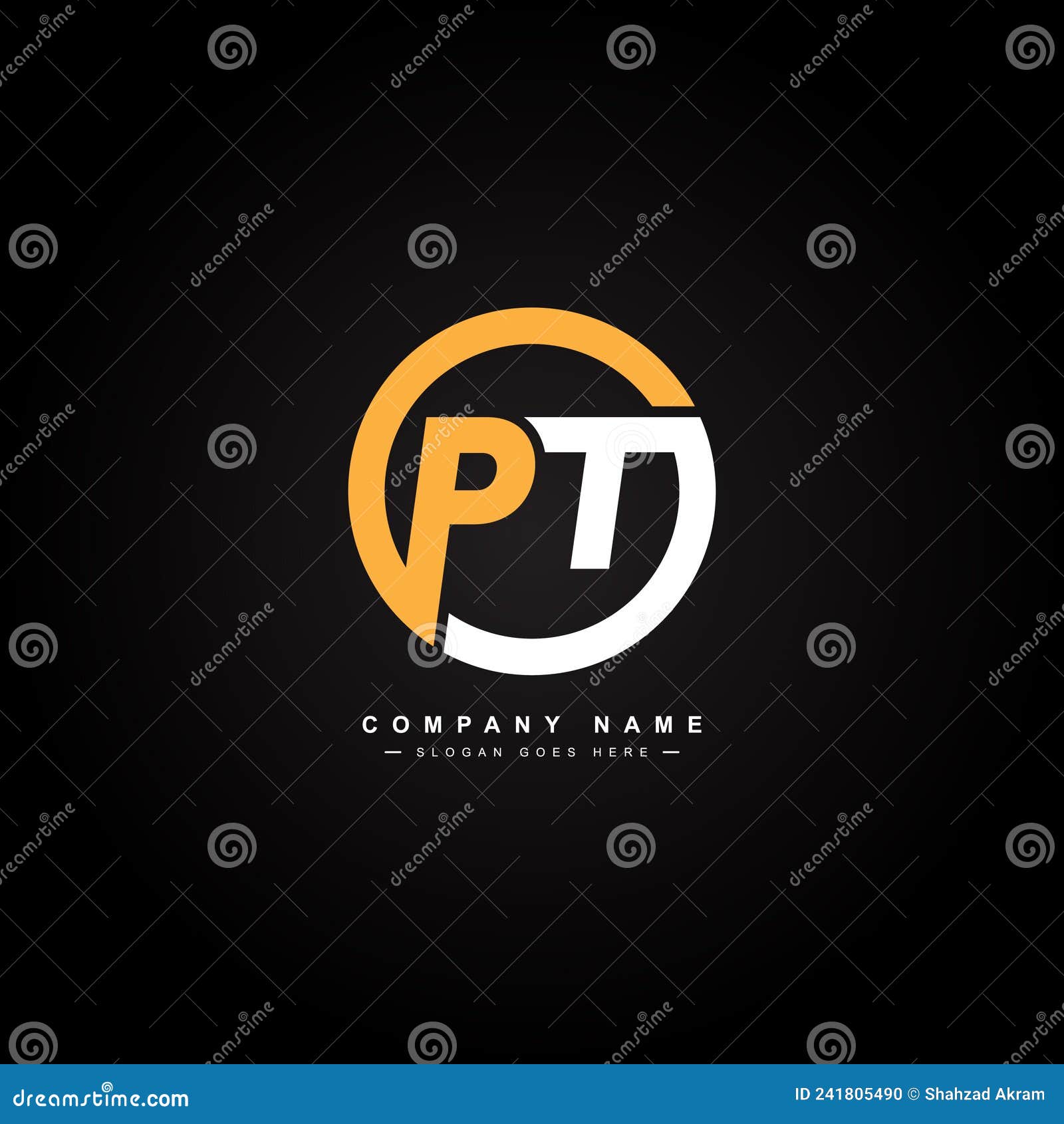 Initial Letter PT Logo, Minimal Alphabet Logo Stock Vector ...