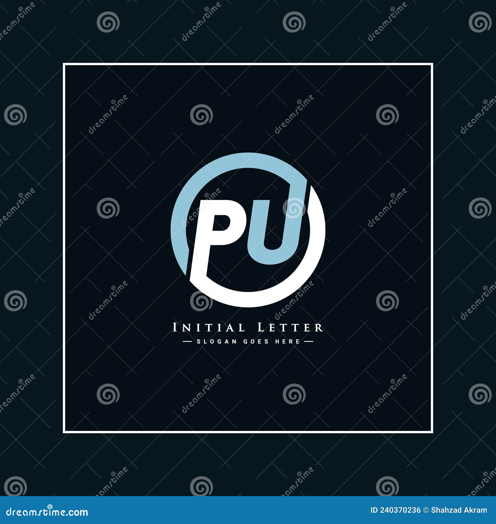 Initial Letter PU Logo - Minimal Business Logo Vector Illustration ...