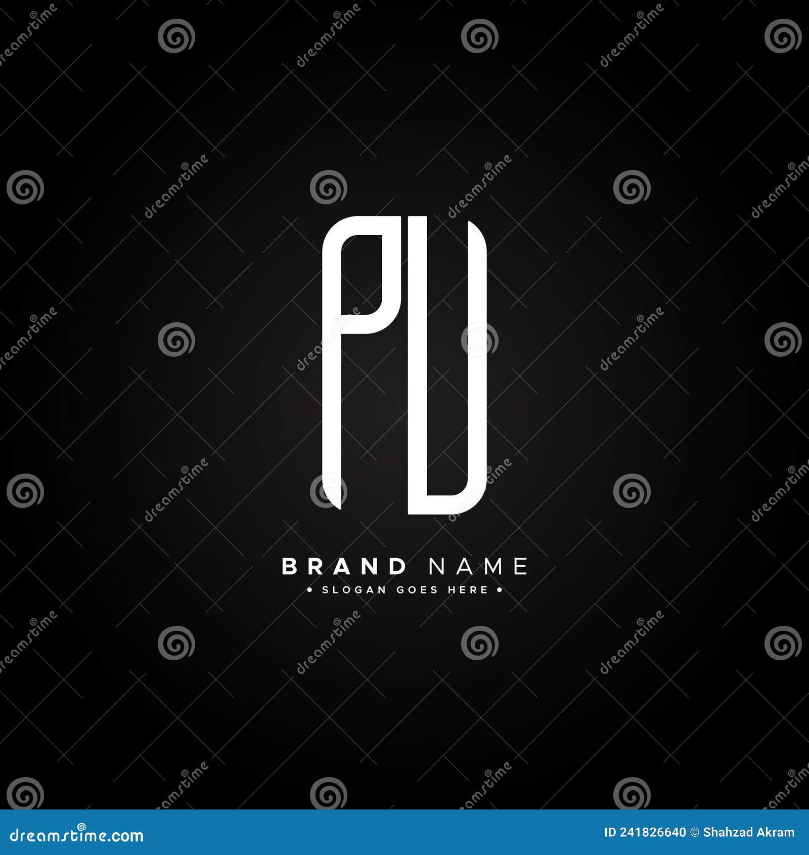 Initial Letter PU Logo - Minimal Business Logo for Alphabet P and U ...
