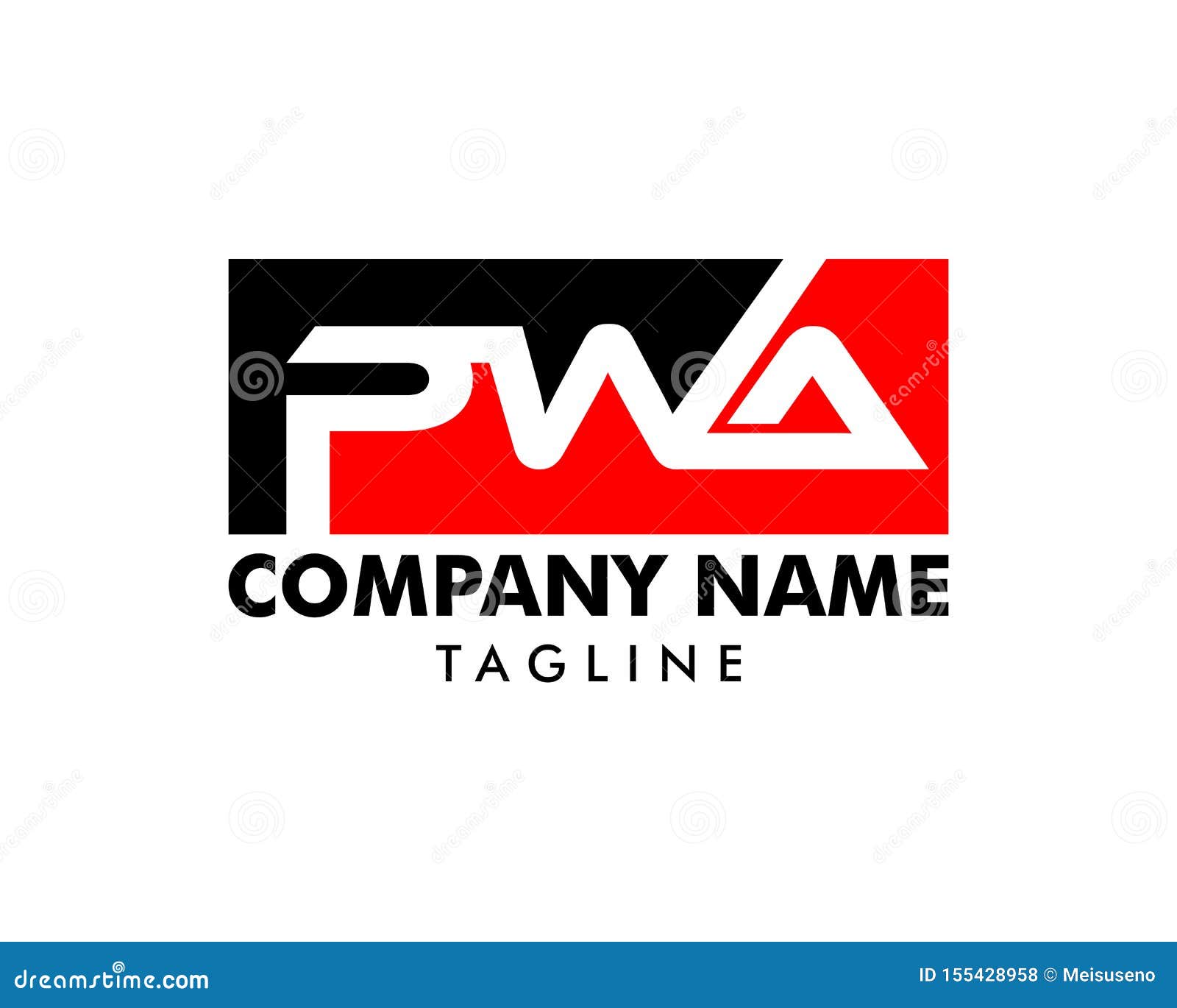 Initial Letter PWA Logo Template Design Stock Vector - Illustration of ...