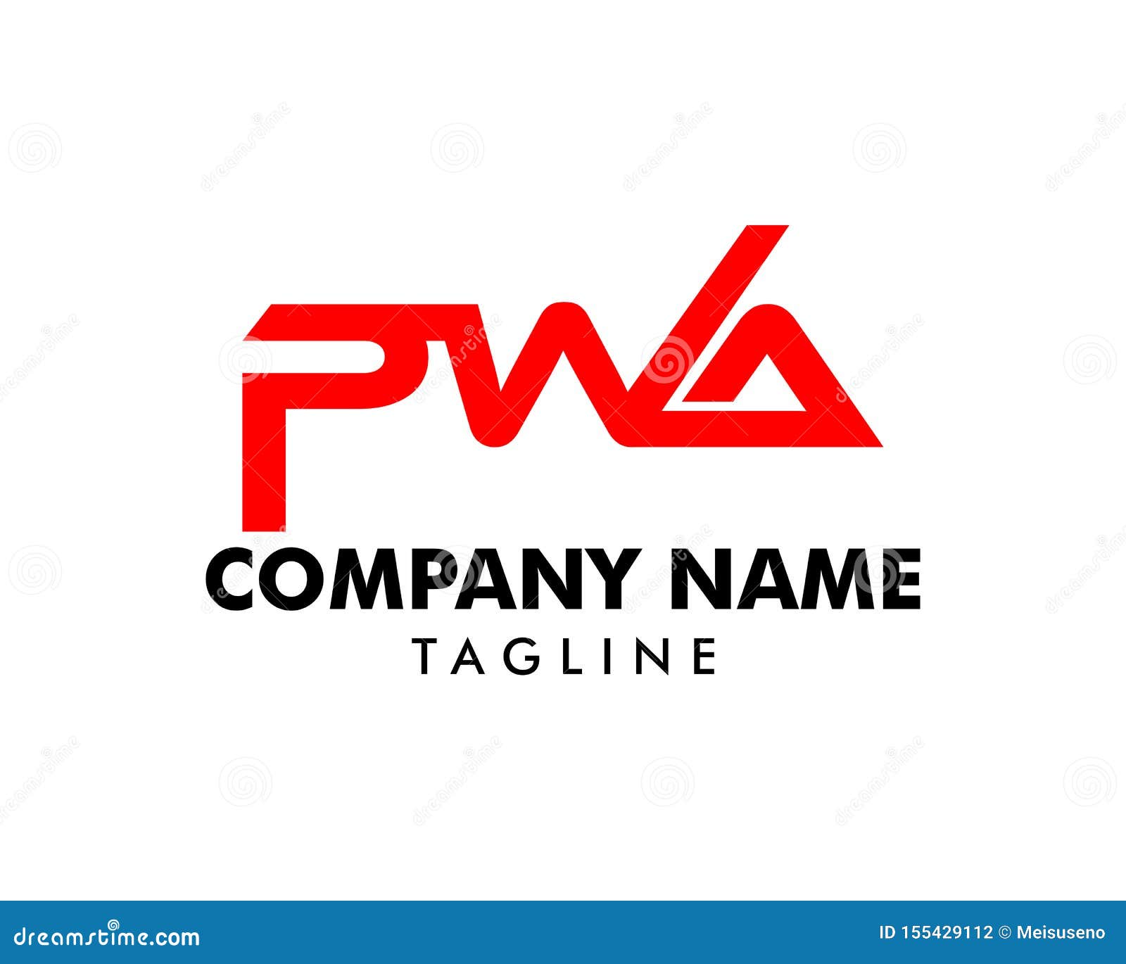Initial Letter PWA Logo Template Design Vector Illustration ...