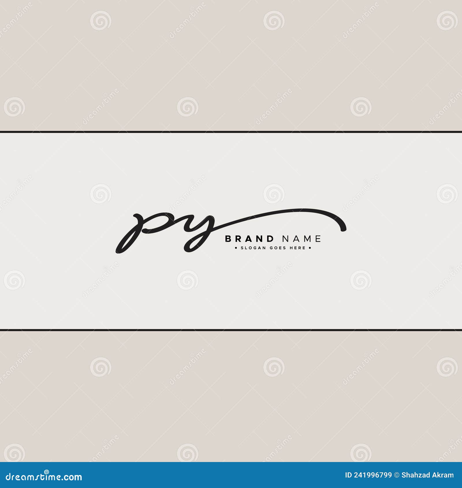 Initial Letter PY Logo - Hand Drawn Signature Style Logo Stock Vector ...
