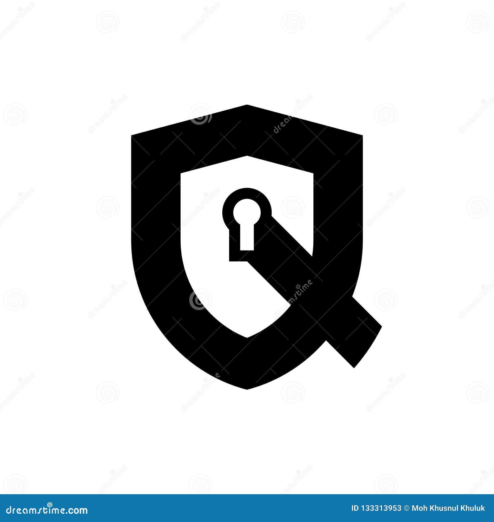 Initial Letter Q Shield Security Logo Vector Black Color Stock Vector ...