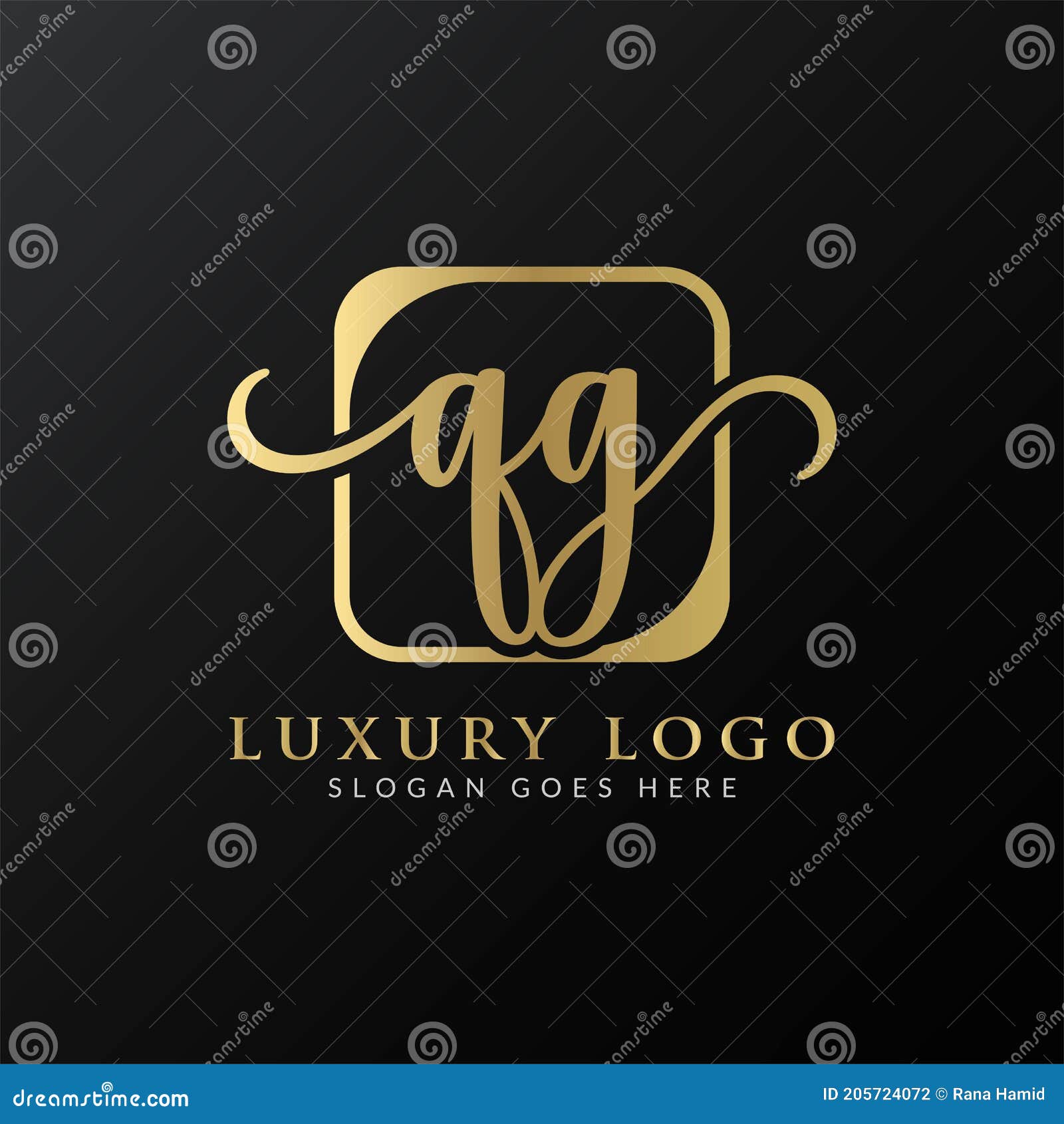 Initial Letter QG Logo Design Vector Template. Modern Luxury QG Letter ...