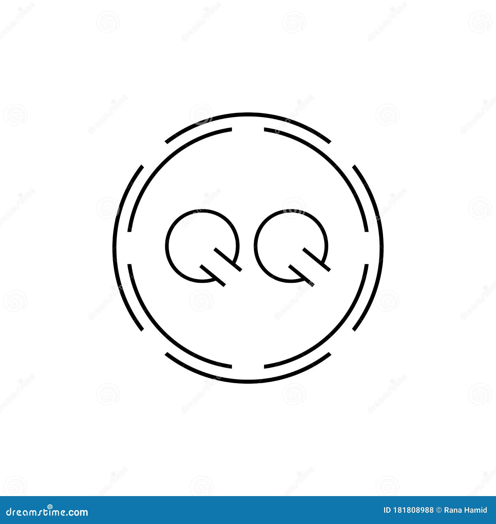 Initial Letter QQ Logo Design Vector Template. Digital Abstract Circle ...