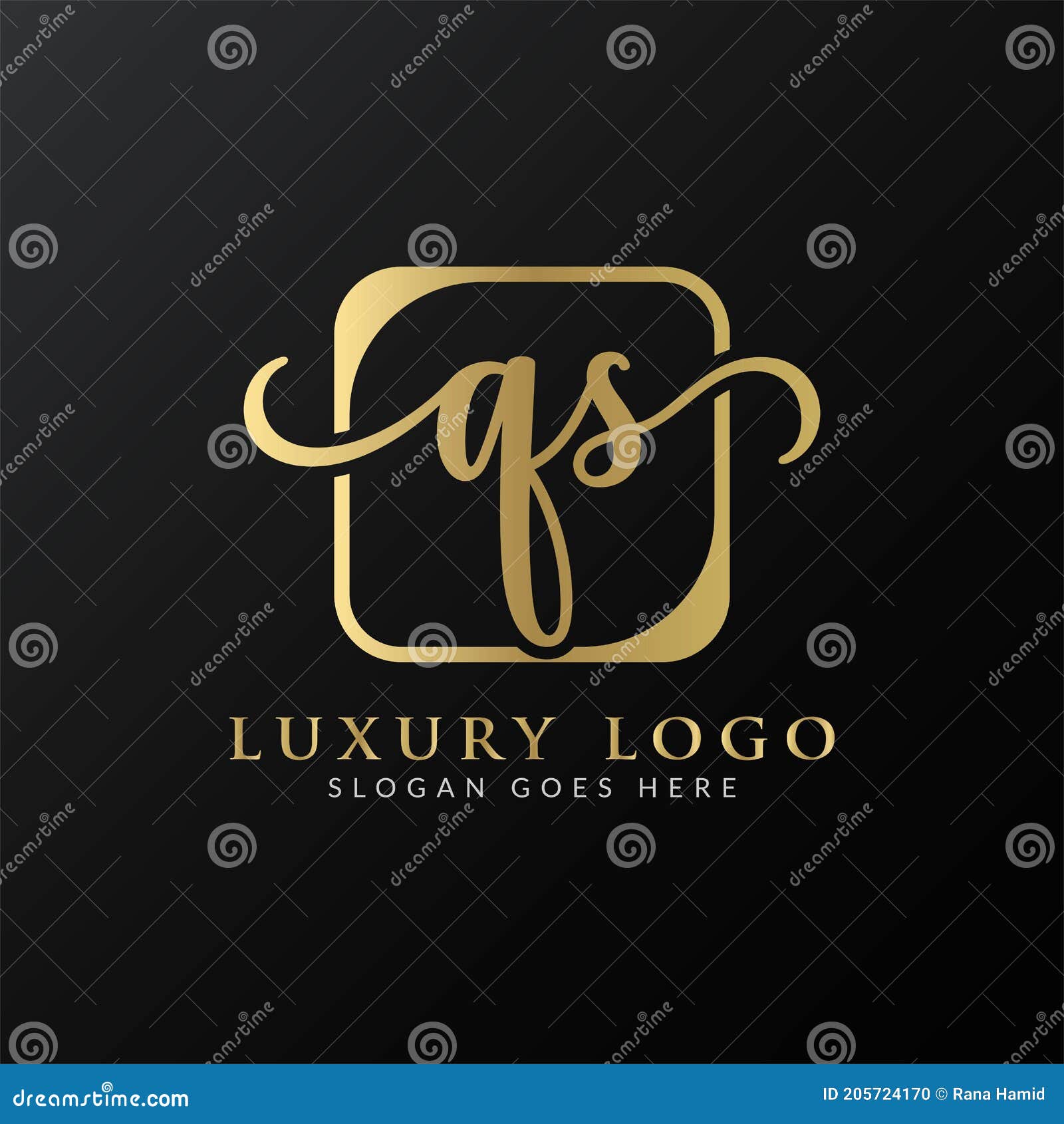 Initial Letter QS Logo Design Vector Template. Modern Luxury QS Letter ...