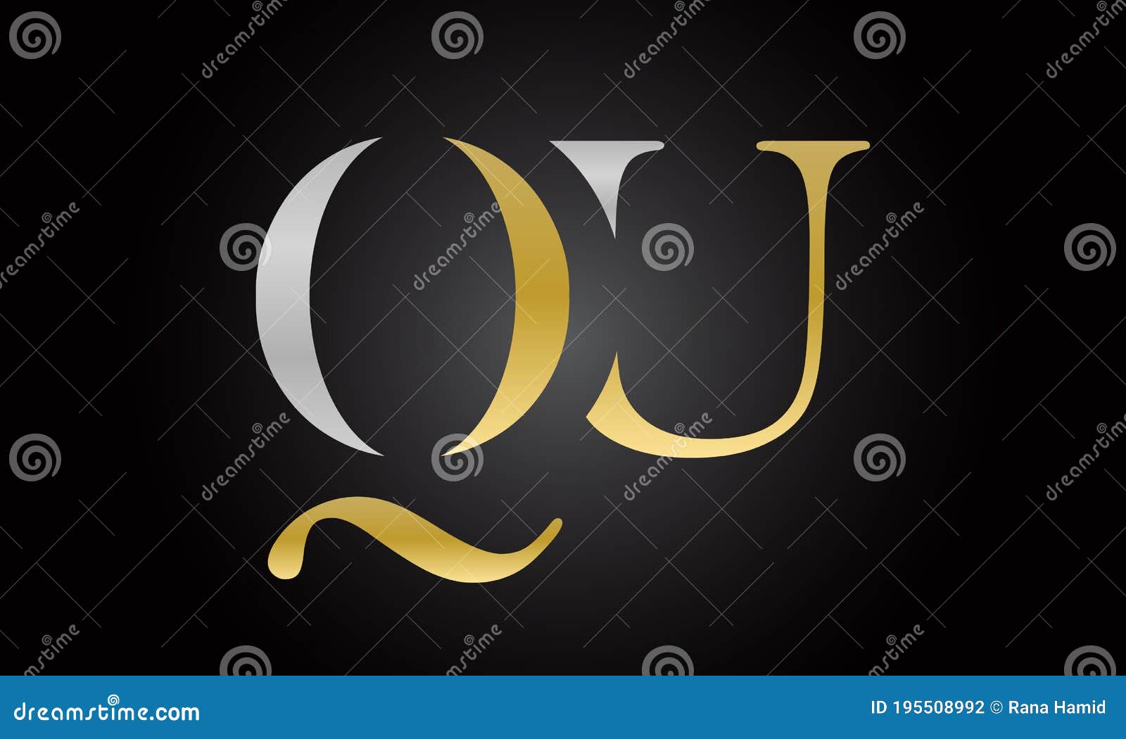 Initial Letter QU Logo Design with Modern Business Typography Vector ...