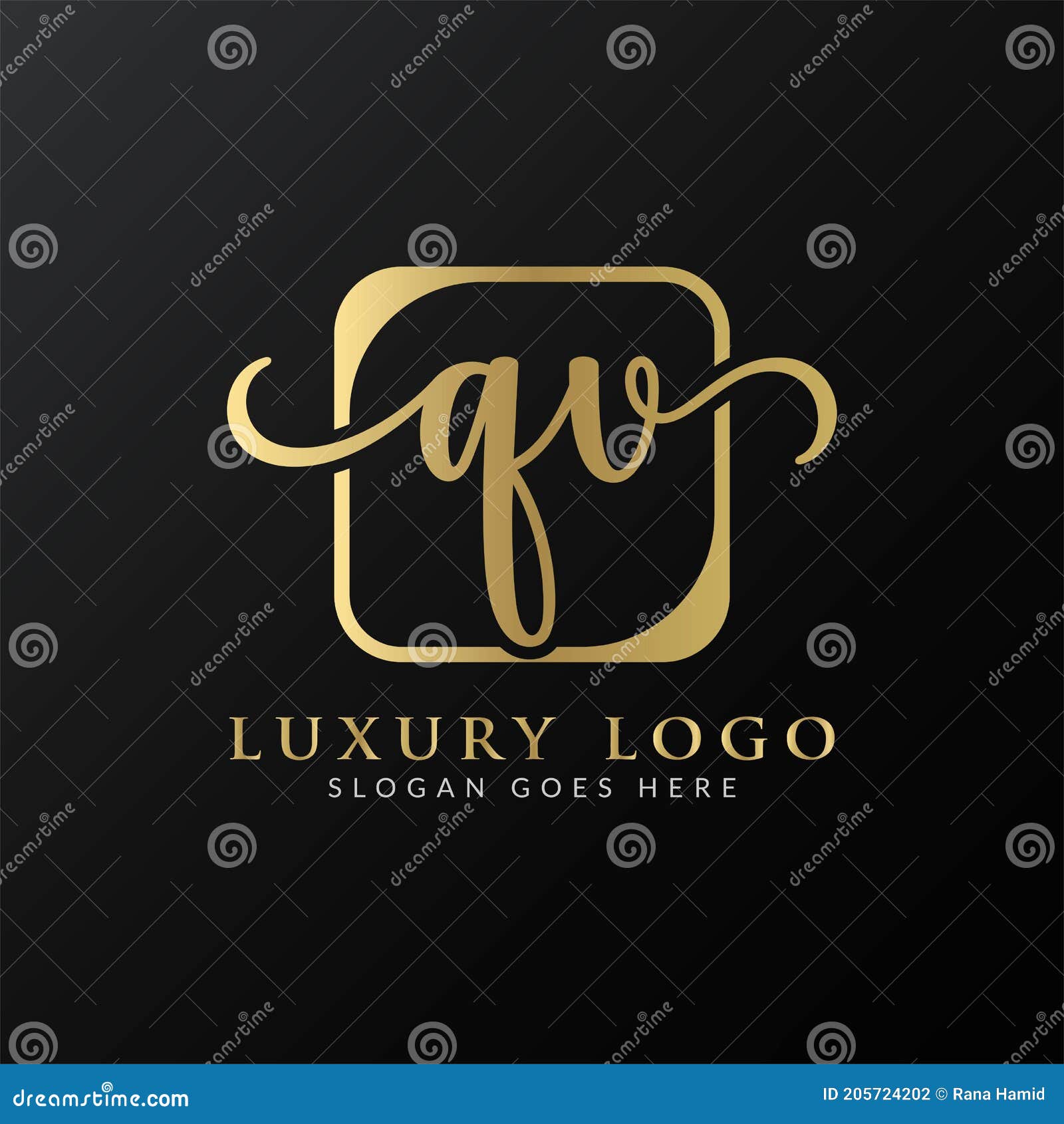 Initial Letter QV Logo Design Vector Template. Modern Luxury QV Letter ...