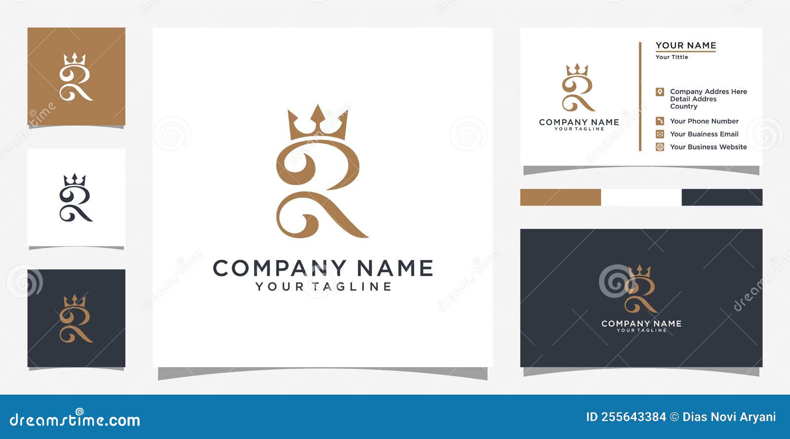 Initial Letter R with Crown Icon Vector Design Stock Vector ...