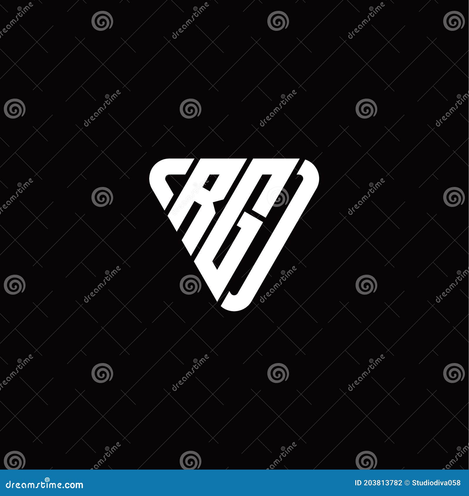 Initial Letter R G Linked Triangle Design Logo Stock Vector ...