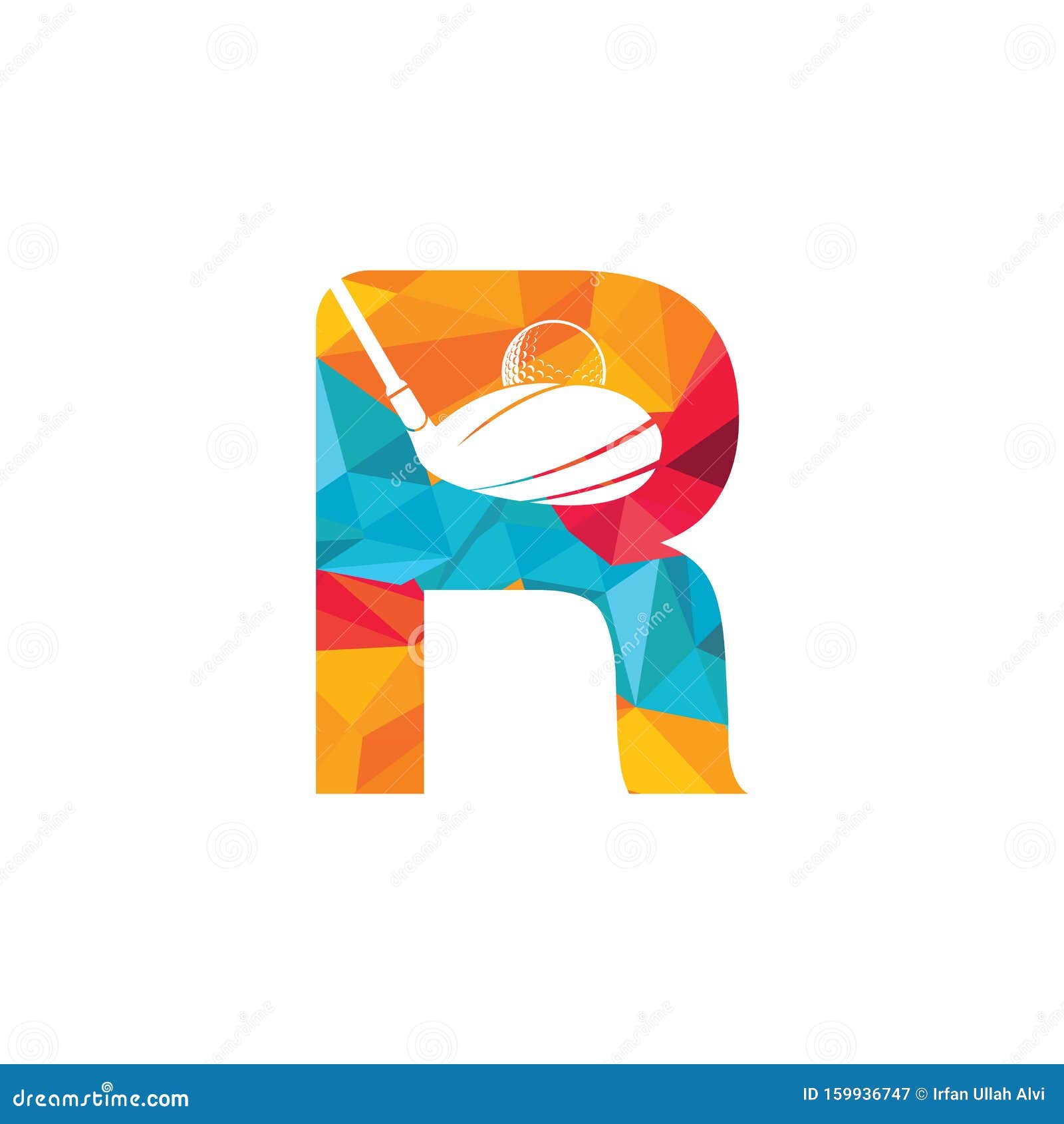 Initial Letter R Golf Vector Logo Design. Stock Vector - Illustration ...