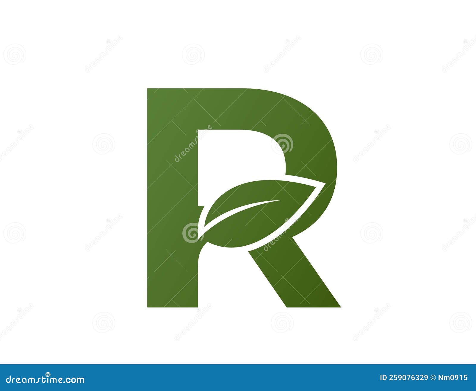 Initial Letter R with Leaf Logo. Alphabet Logotype Design Stock Vector ...