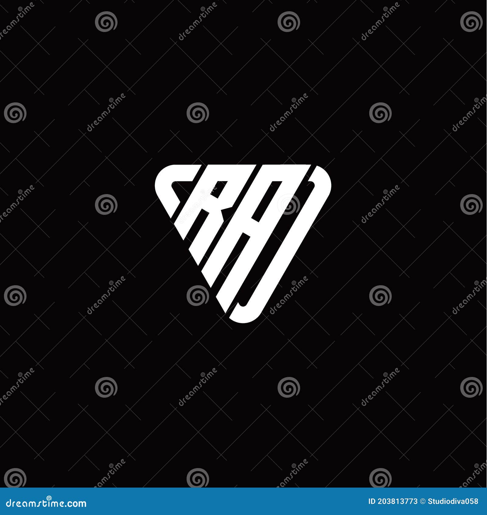Initial Letter R a Linked Triangle Design Logo Stock Vector ...