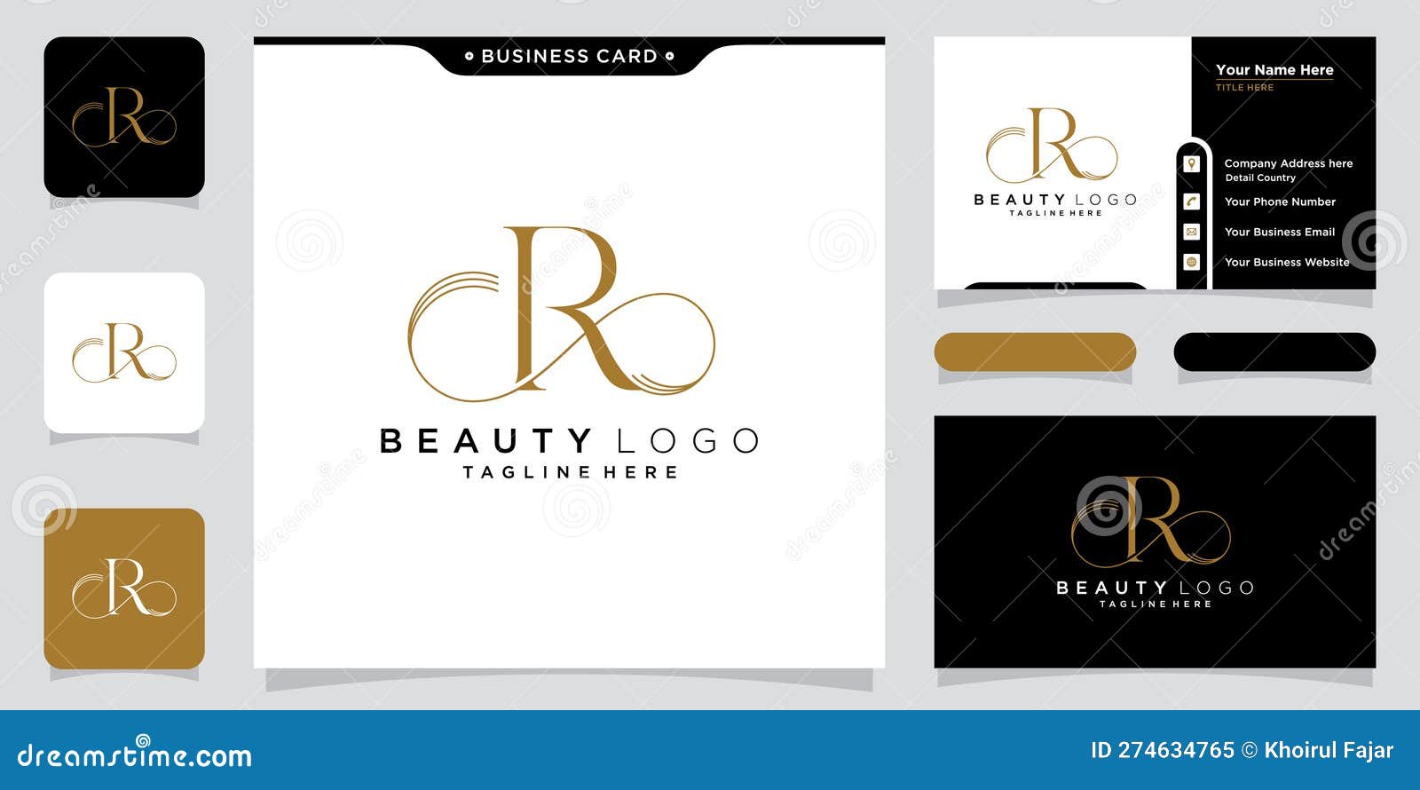 Initial Letter R Luxury Logo Design Vector Stock Vector - Illustration ...