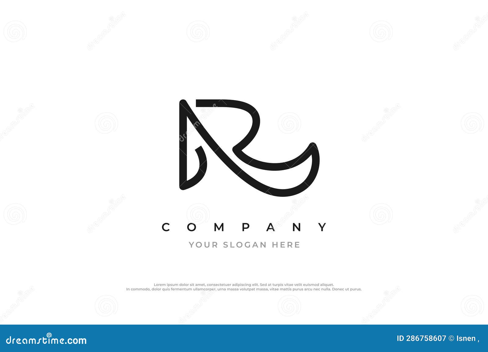 Elegant Letter R Monogram Logo Design Stock Vector - Illustration of ...