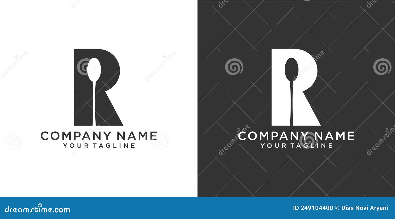 Initial Letter R with Spoon Vector Logo Design Concept Stock ...