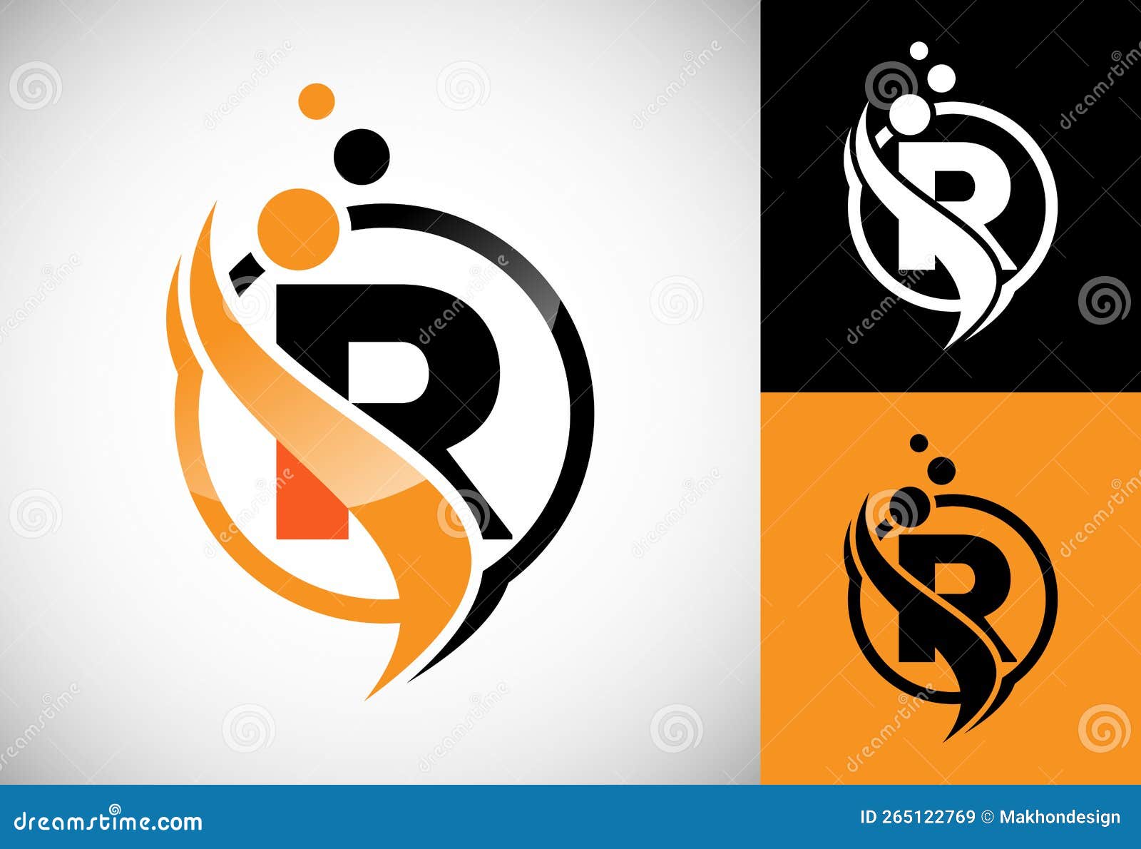 Initial Letter R with the Swoosh, Biotech Logo Design Concept. Logotype ...