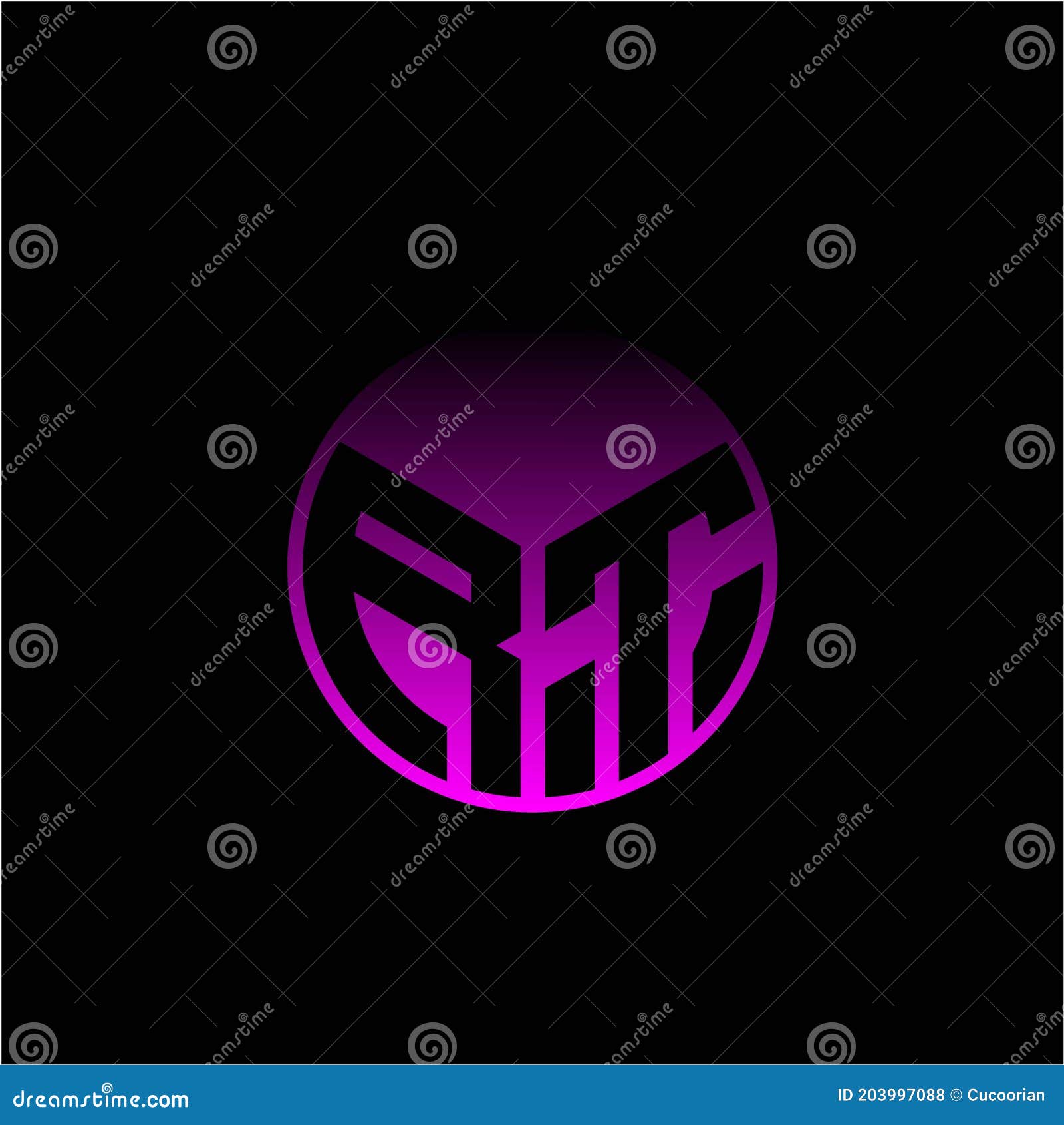 Initial Letter R T Modern Circle with Elegant Colored Background Frame ...