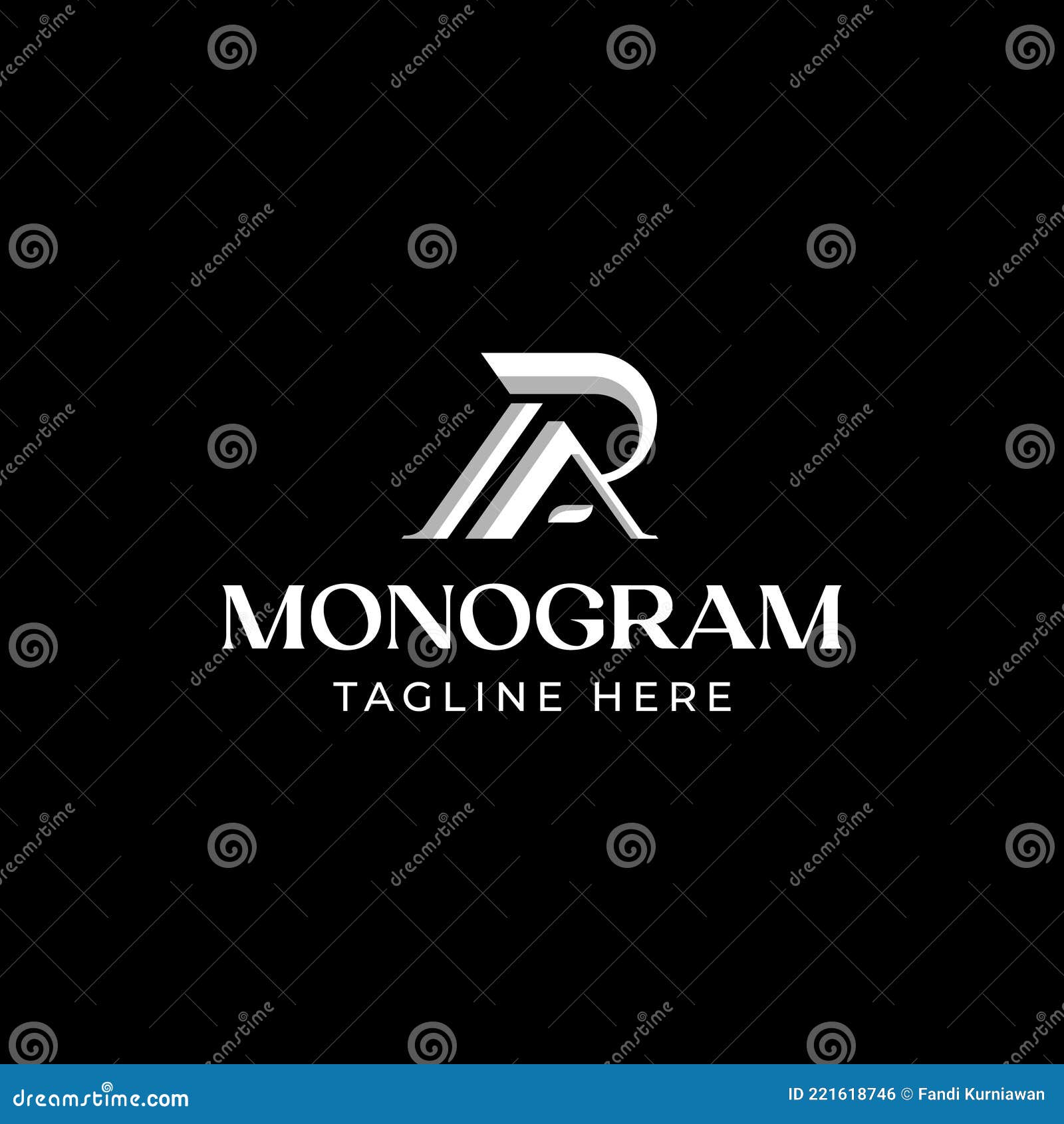 Initial Letter RA AR R a Monogram Logo Template in Isolated Black ...