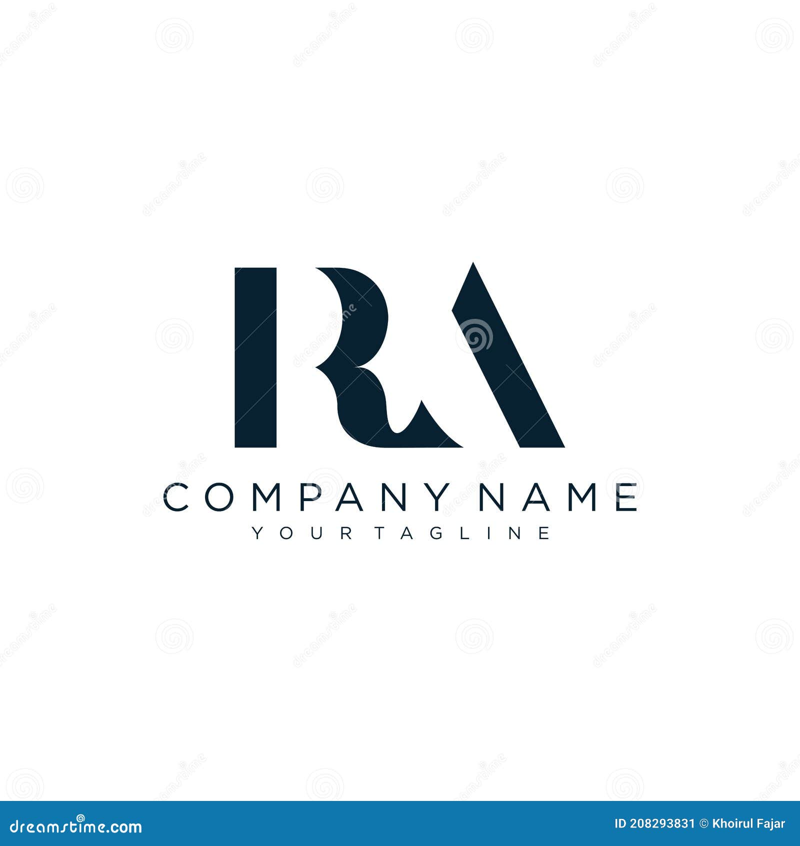 Initial Letter RA Typography Logo Design Vector Stock Vector ...
