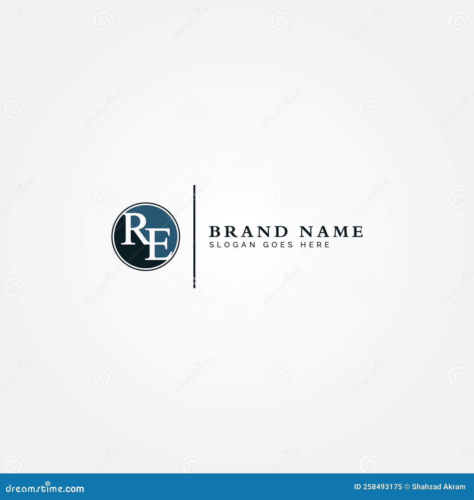 Initial Letter RE Logo - Simple Monogram Logo Stock Vector ...