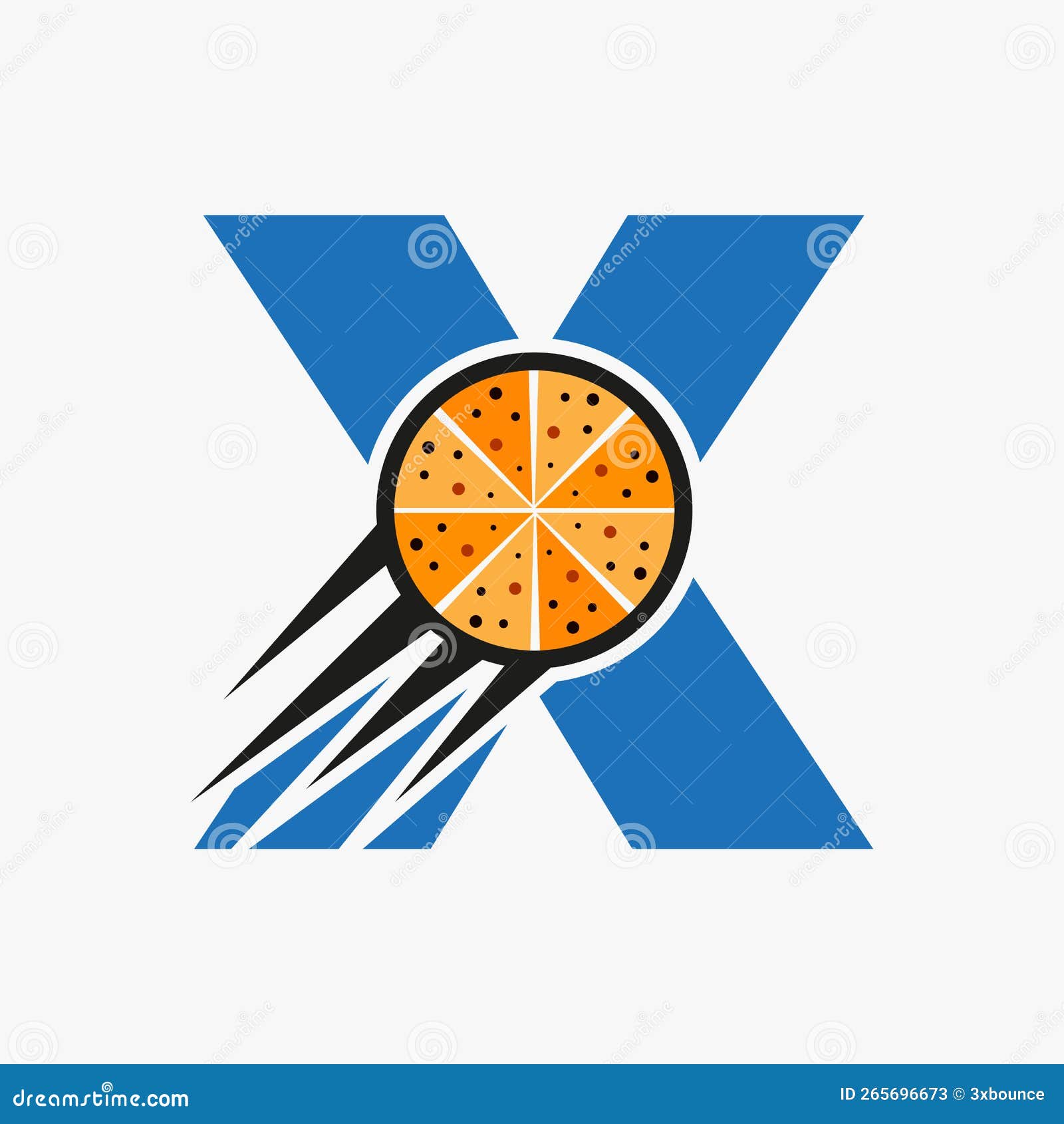 Initial Letter X Restaurant Cafe Logo with Pizza Concept Vector ...
